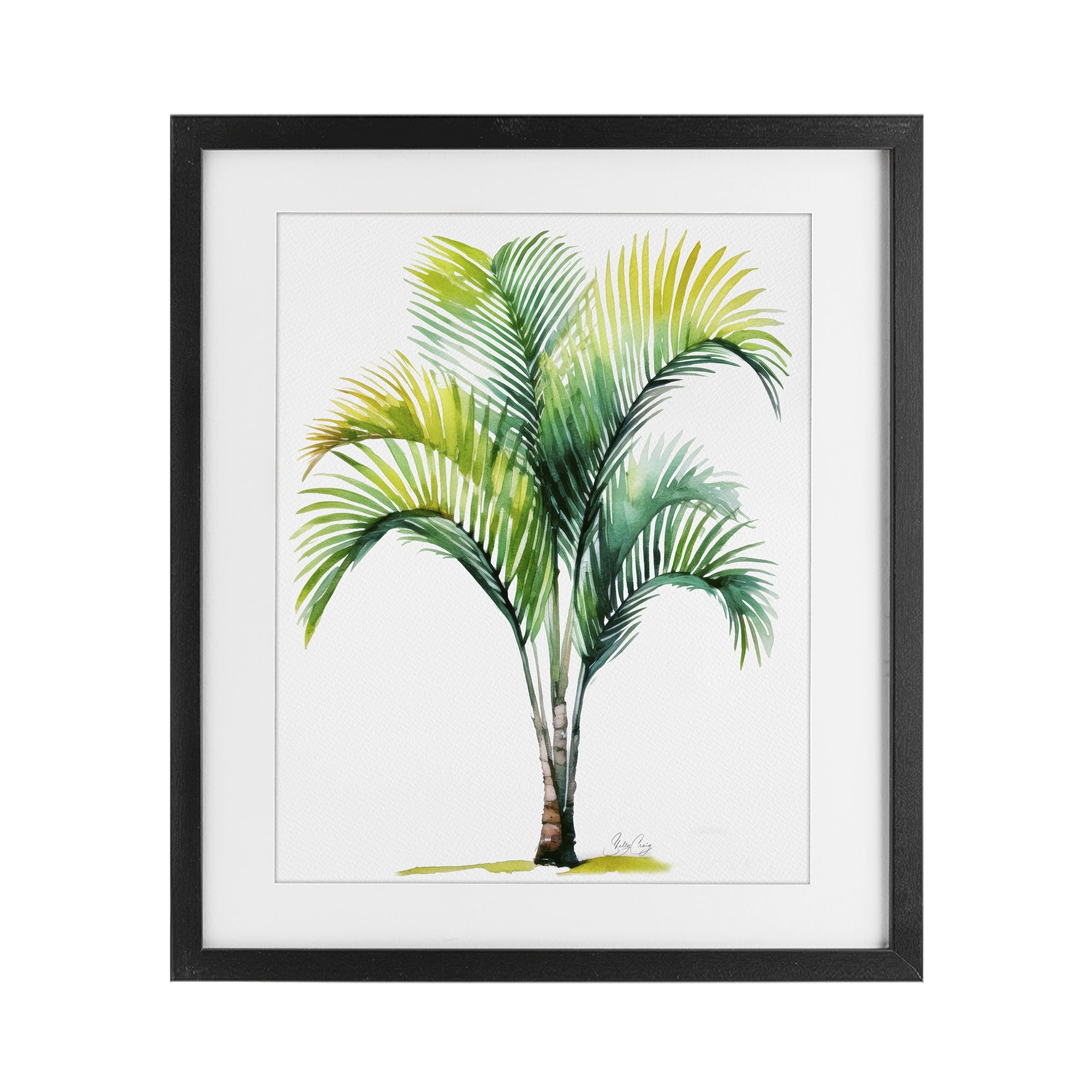 Stupell Industries Coastal Canopy Palm Tree Black Framed Print Under ...