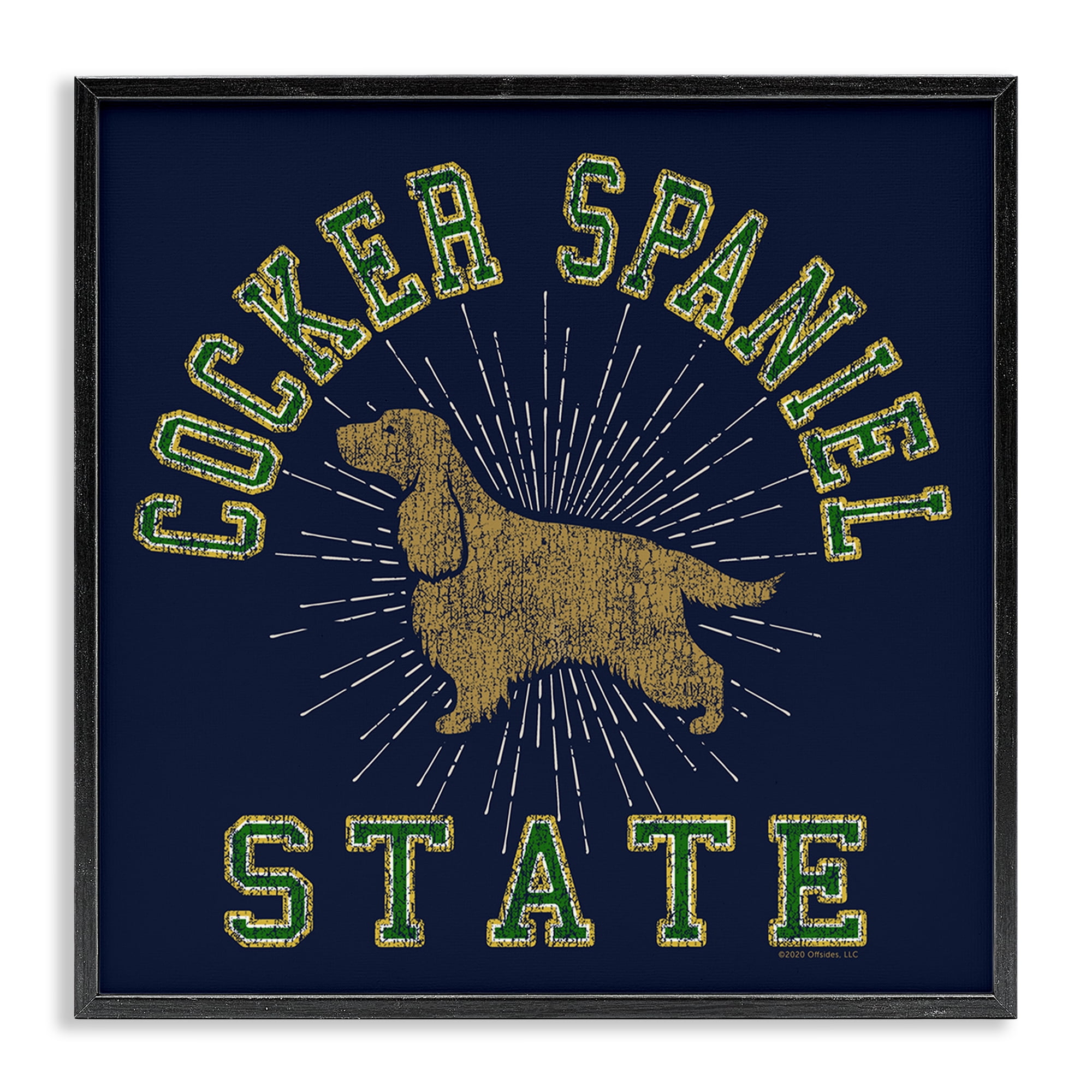 Stupell Industries Cocker Spaniel State Novelty & Humor Painting Black ...