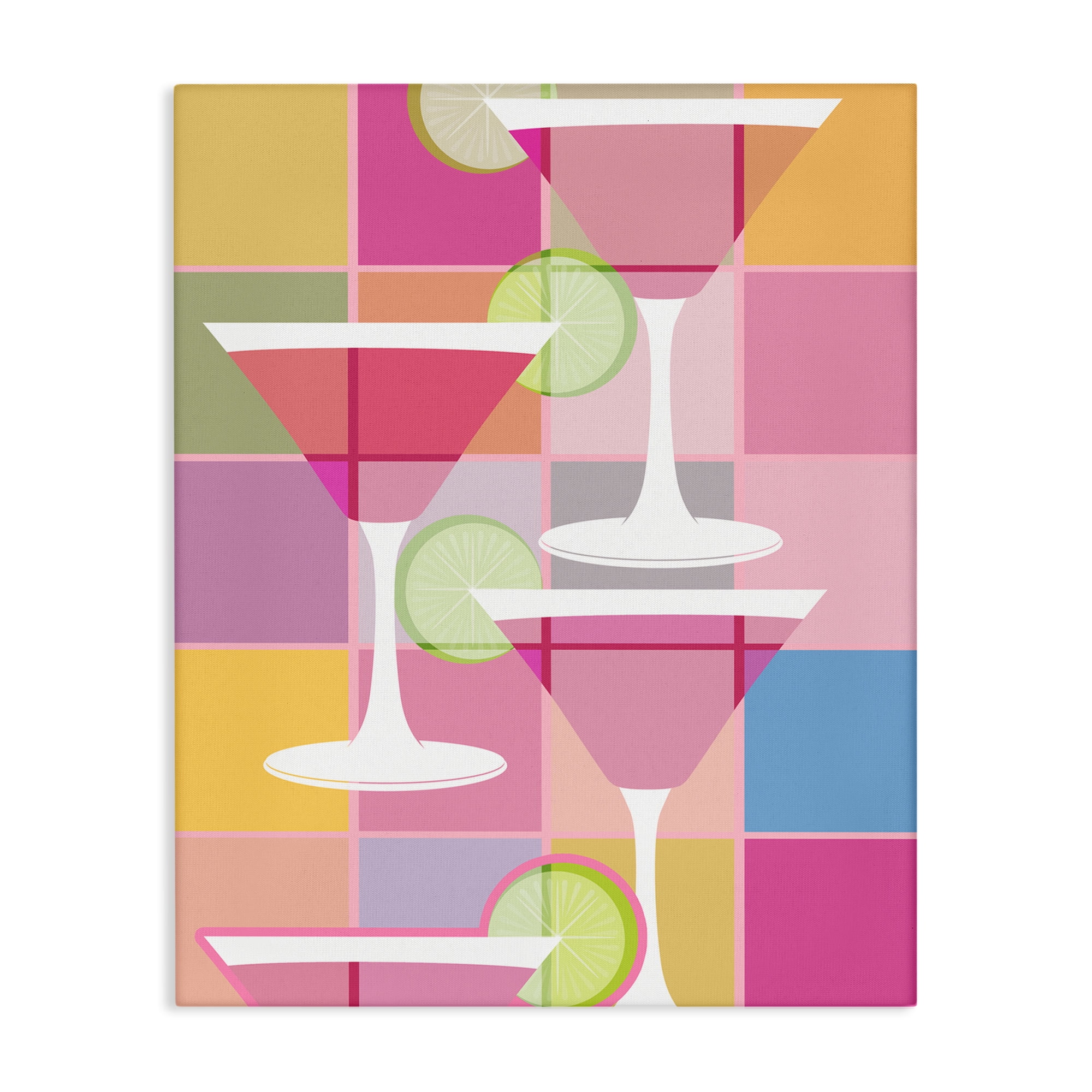Stupell Industries Cocktail Squares Design Food & Beverage Painting ...