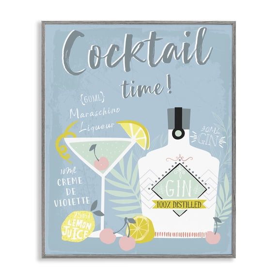 Stupell Industries Dirty Martini Recipe Food & Beverage Painting Gray ...