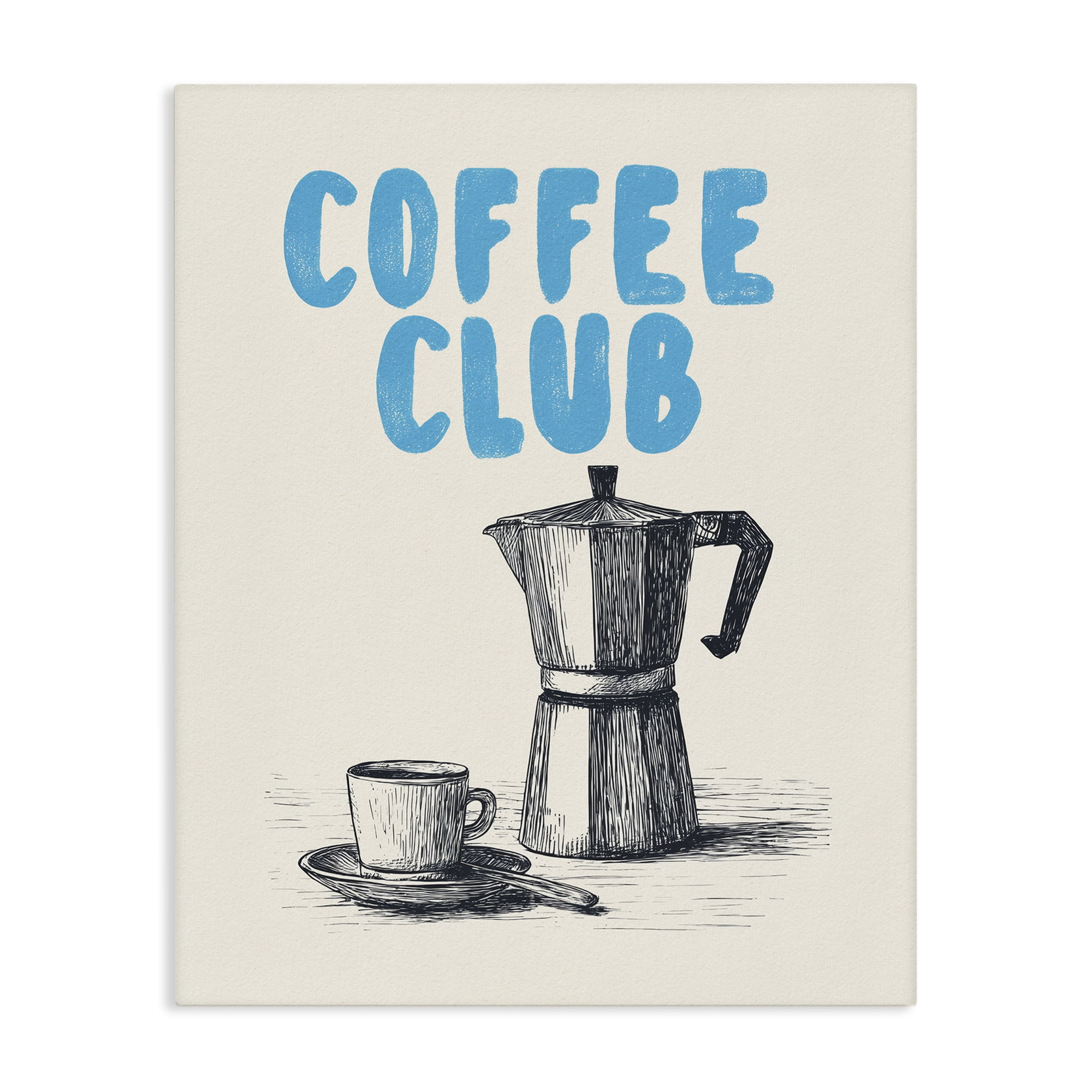 Stupell Industries Coffee Club Retro Drawing Canvas Wall Art, design by ...