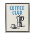 Stupell Industries Coffee Club Retro Drawing Gray Framed Floater Canvas ...