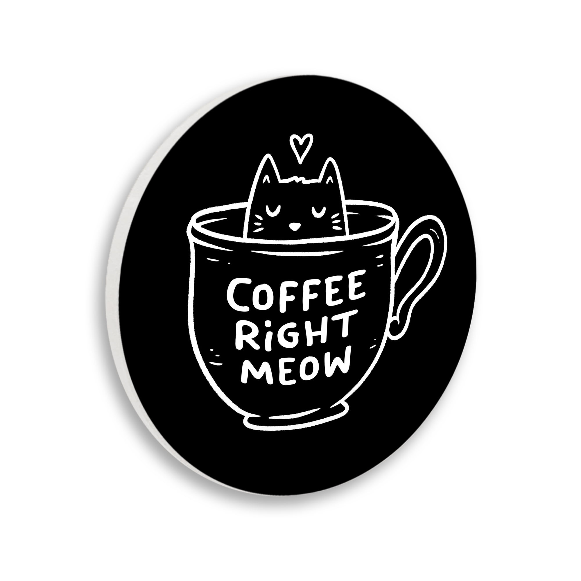 Stupell Industries Coffee Right Meow Circular Wall Plaque, design by ...