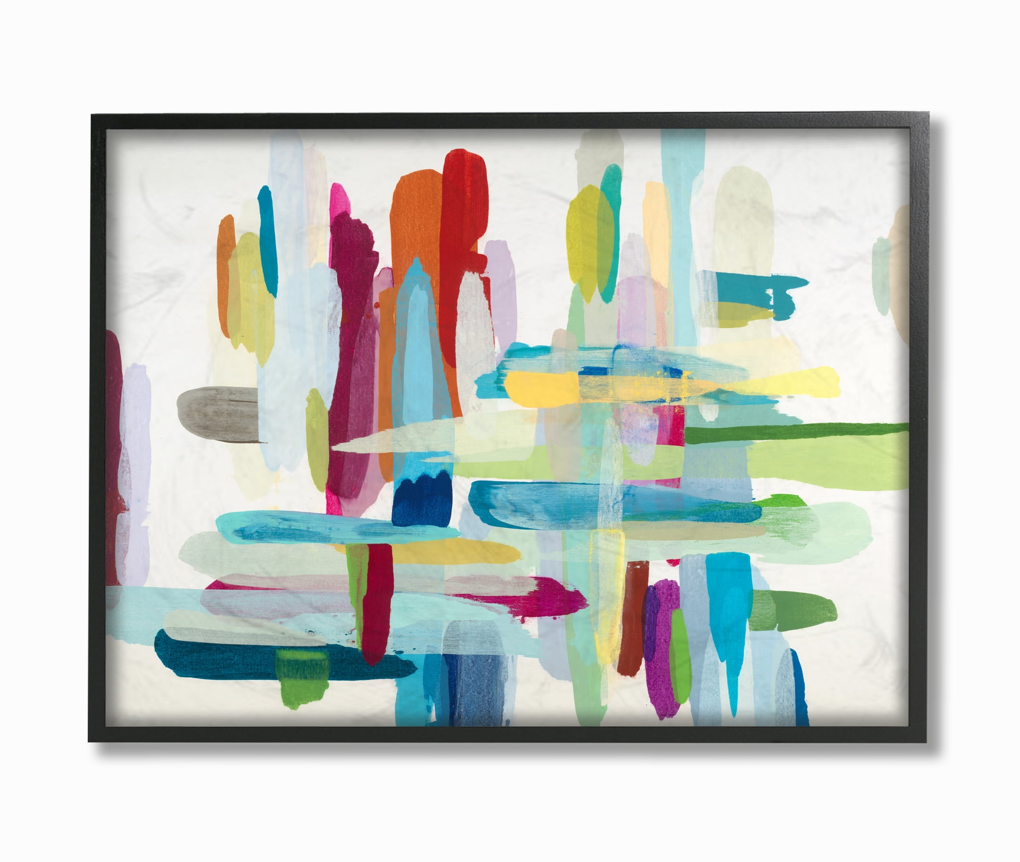 Stupell Industries Colorful Cross Hatch Abstraction Graphic Art Black ...