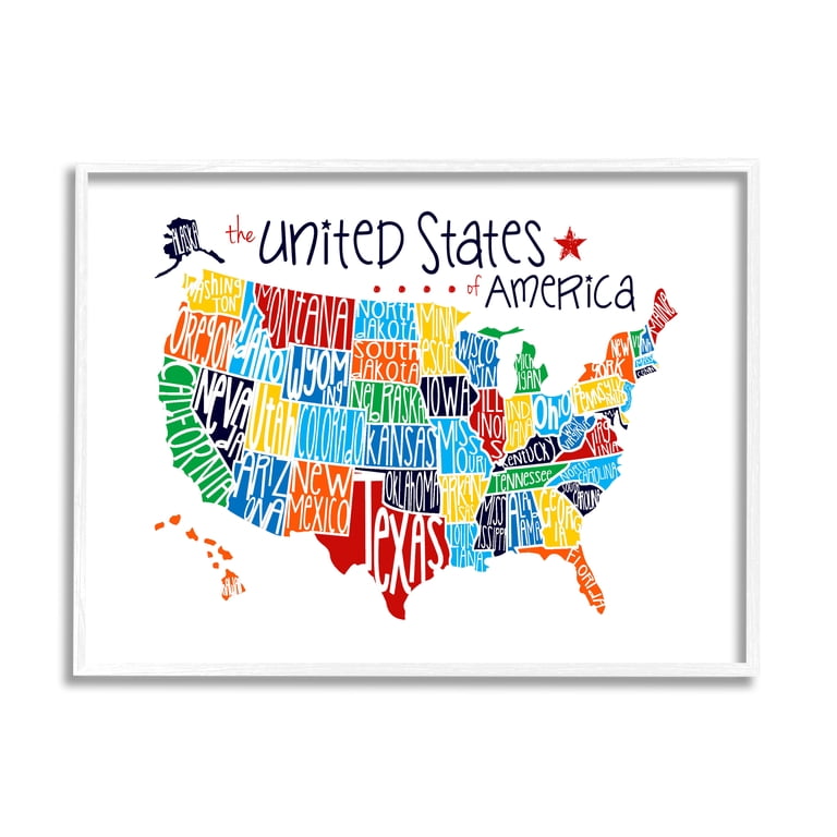 Usa Map With State Names Colorful USA Map With State Names And Capital