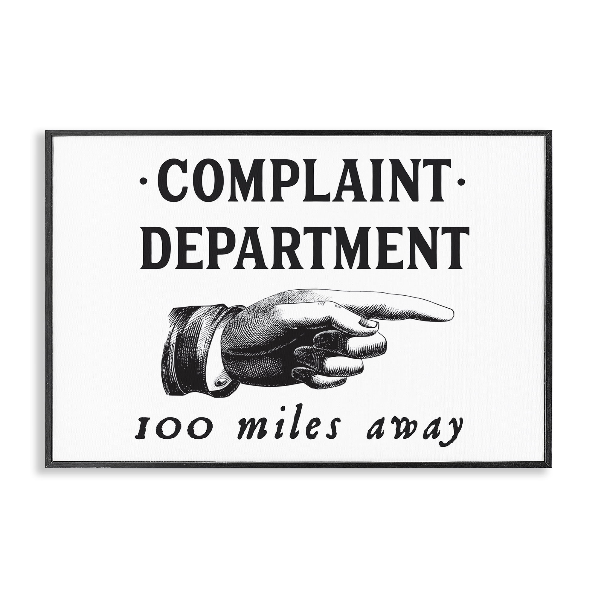 Stupell Industries Complaint Department Pointing Typography Painting ...