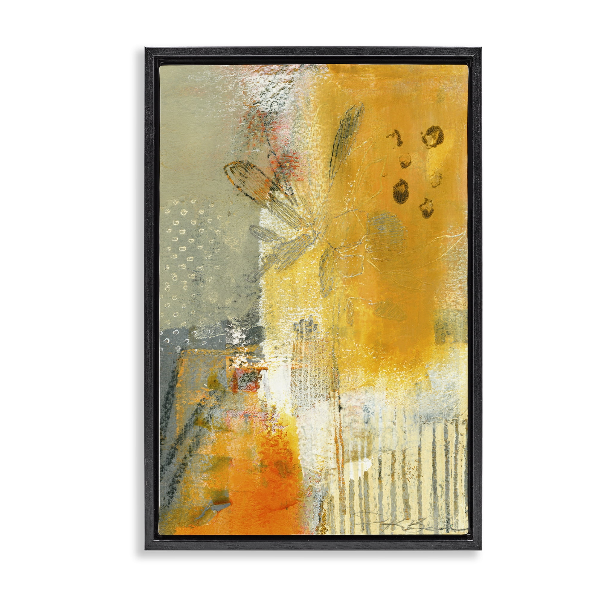 Stupell Industries Complex Rustic Abstraction Abstract Painting Black ...