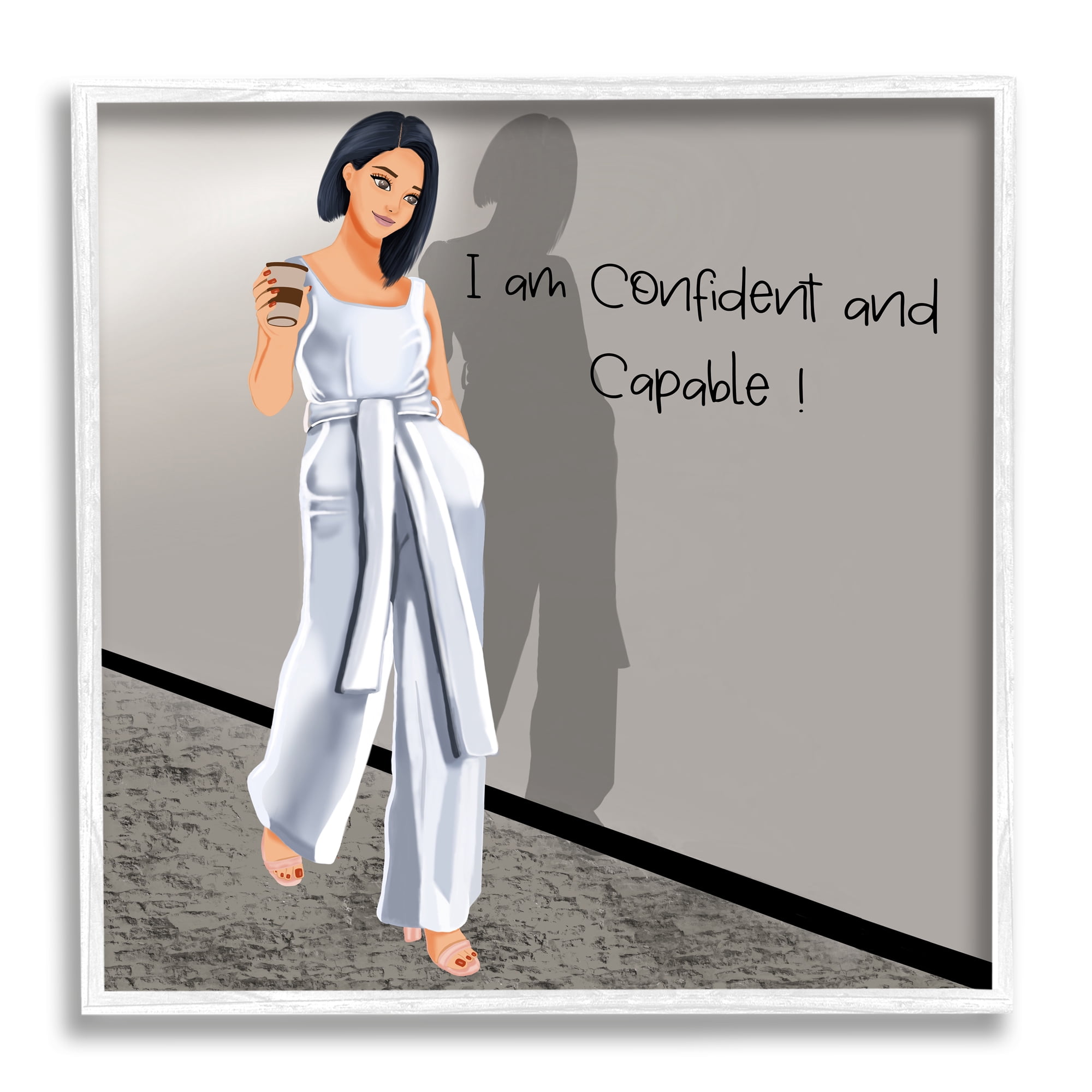 Stupell Industries Confident & Capable Female Inspirational Painting ...