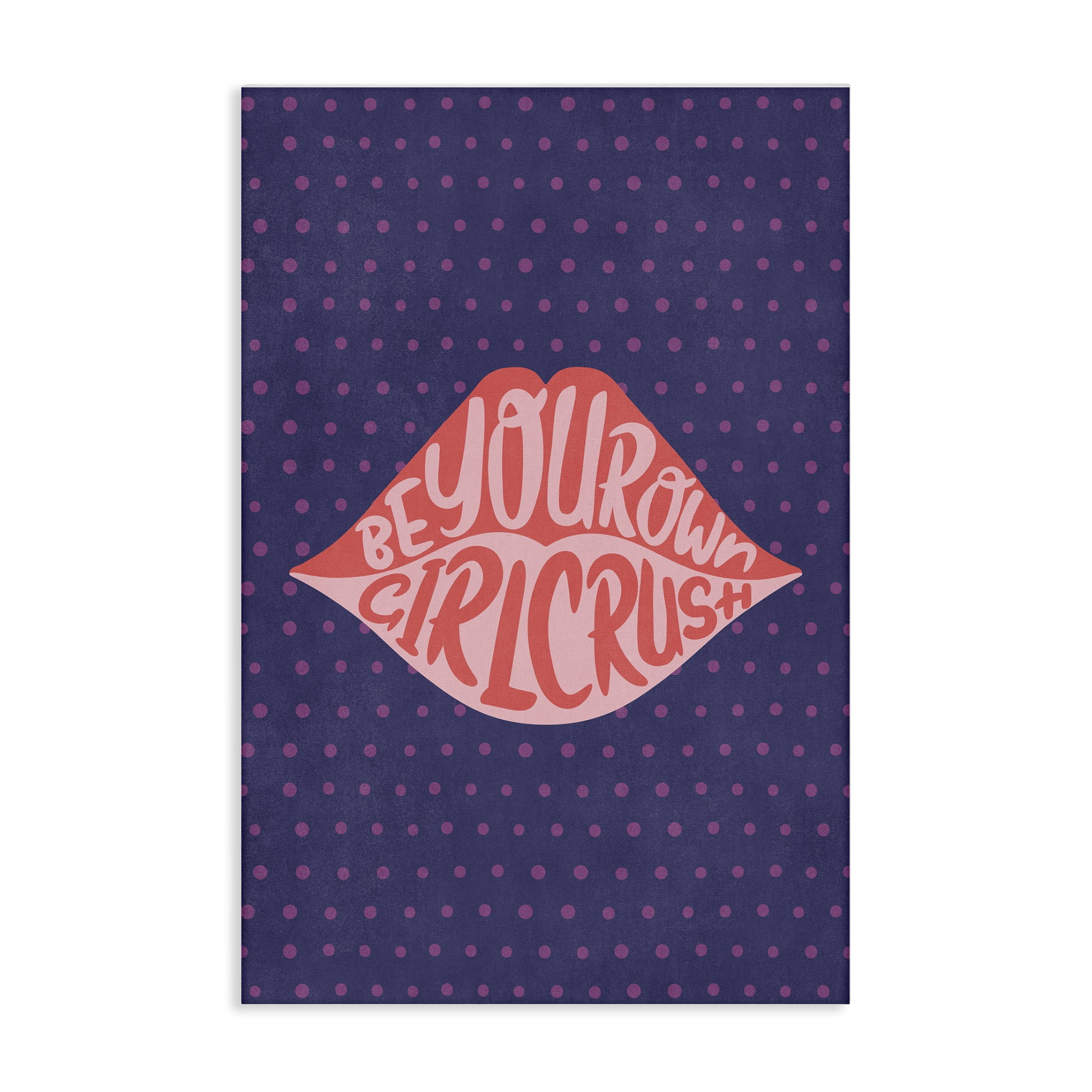 Stupell Industries Confident Girl Crush Lips Text & Numbers Painting ...