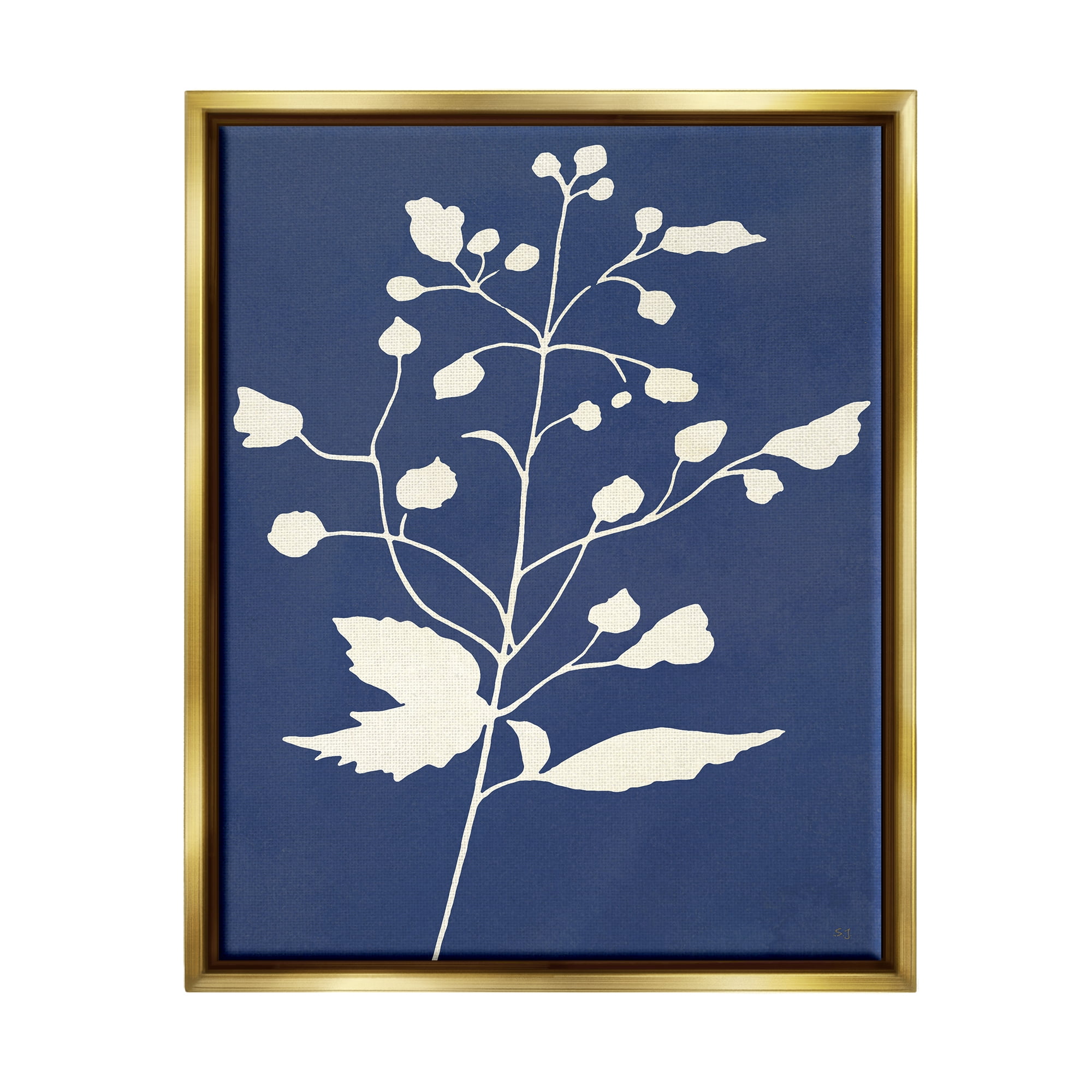 Stupell Industries Contemporary Botanical Sprig Shape Abstract Plant ...