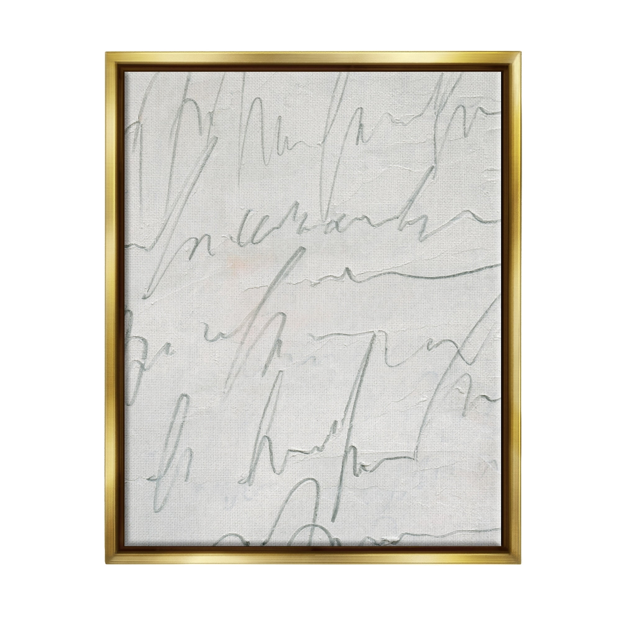 Stupell Industries Abstract Cursive Script Canvas Wall Art - Gold ...