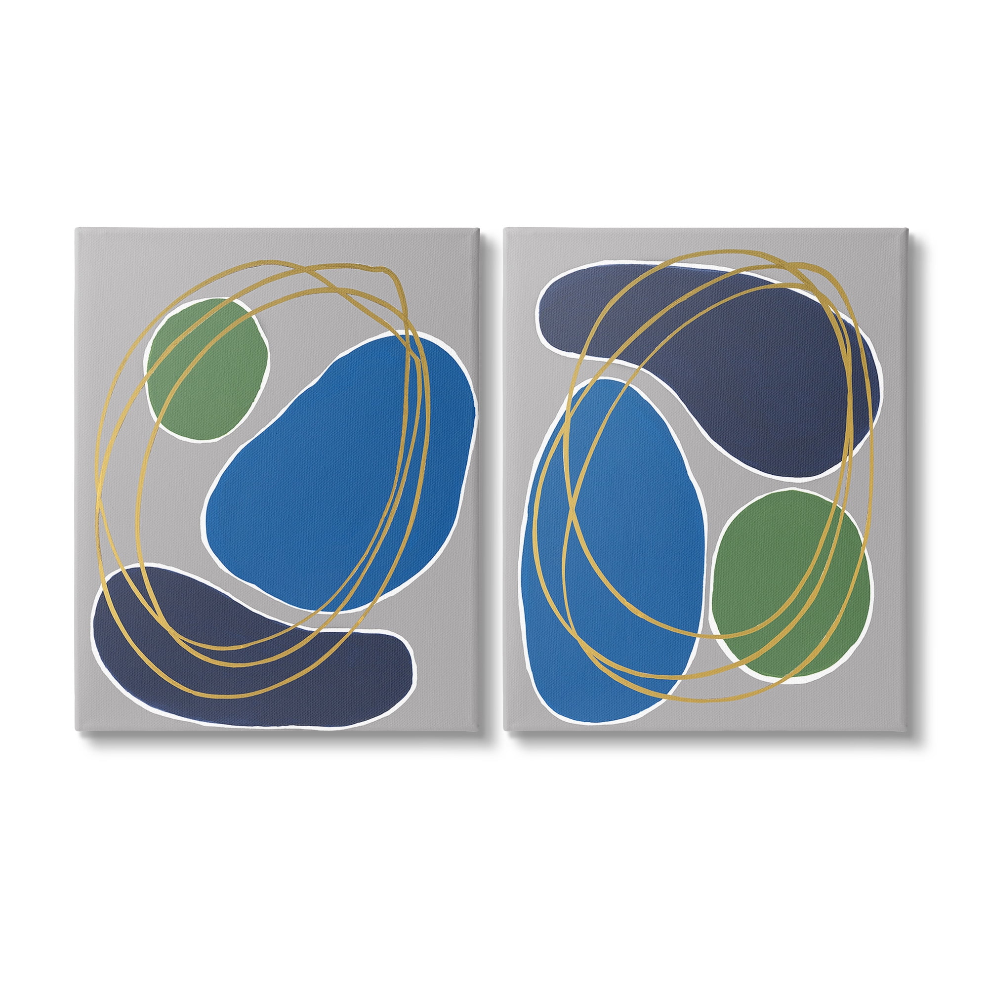 Stupell Industries Contemporary Oblong Shapes Abstract Painting Gallery ...