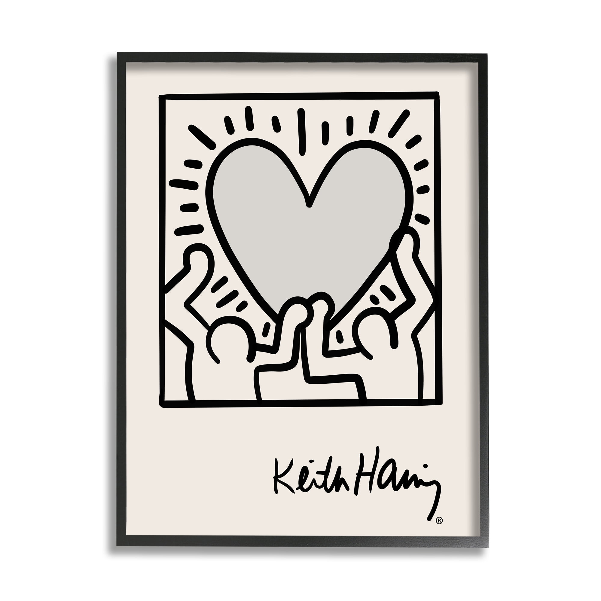 Stupell Industries Contemporary People Outline Heart Symbol Keith ...