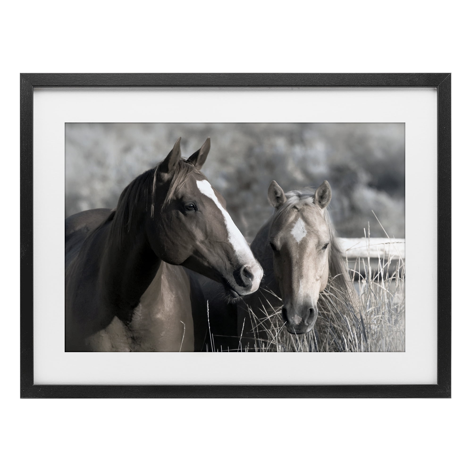 Stupell Industries Content Horses In Pasture Black Framed Print Under ...