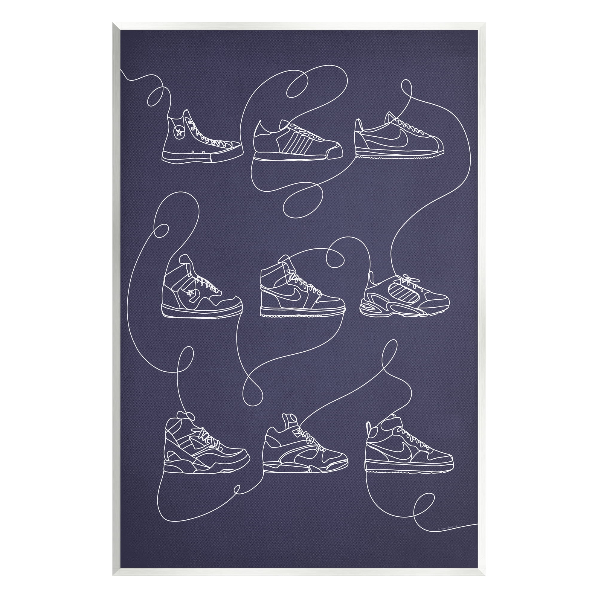 Stupell Industries Continuous Sneaker Line Doodle Beauty & Fashion ...