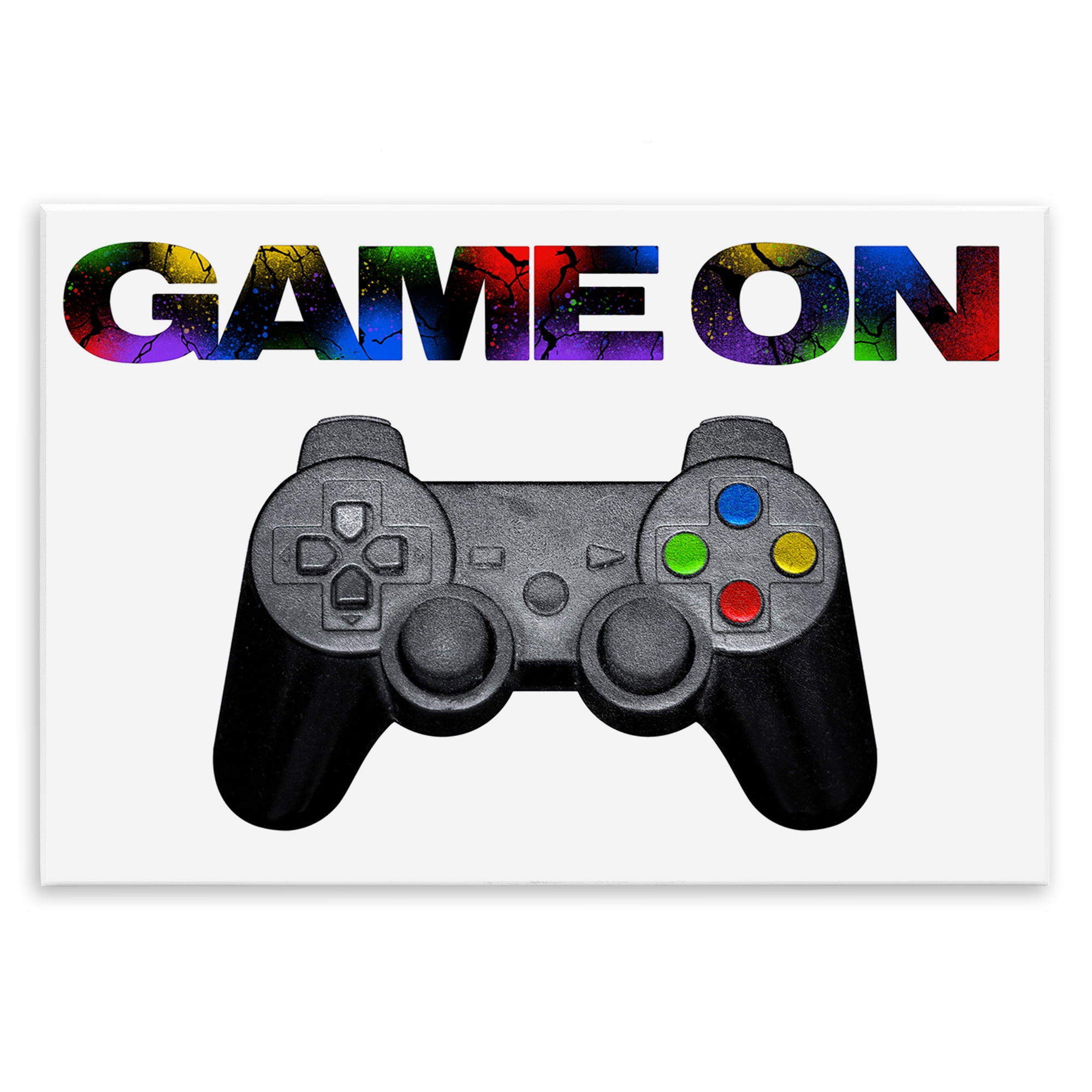 Stupell Industries Controller Game On Splatter Wall Plaque Art, design ...