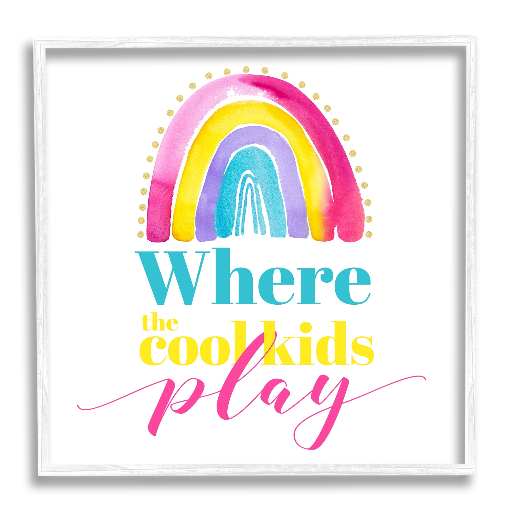 Stupell Industries Cool Kids Play Phrase Inspirational Painting White ...