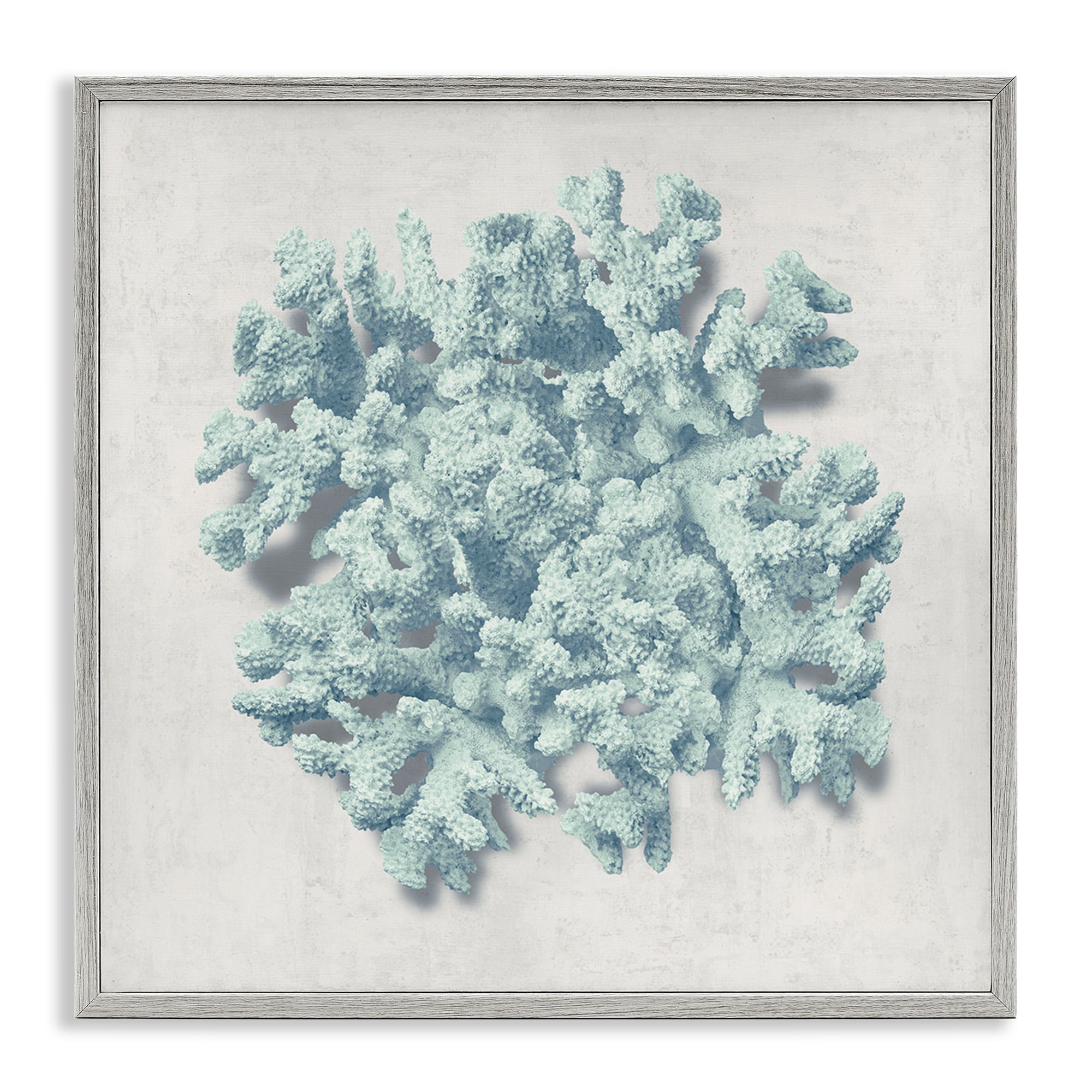 Stupell Industries Coral Blue Sea Beach Design Nature Painting Gray ...