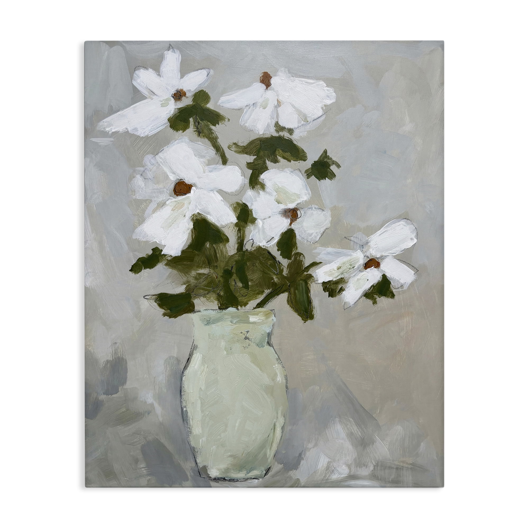 Stupell Industries Cosmos Flowers Serene Rustic Vase Canvas Wall Art ...