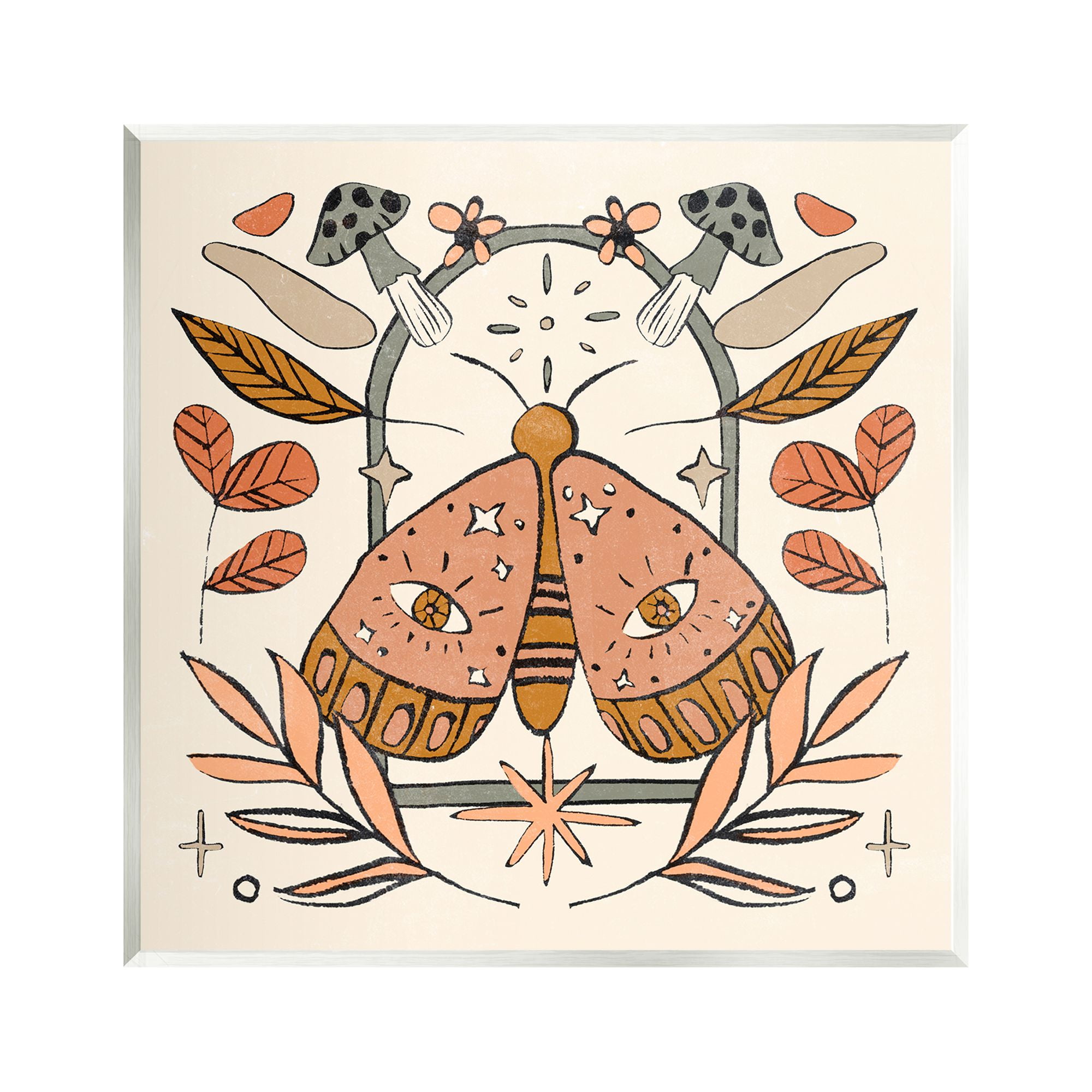 Stupell Industries Cottagecore Moth & Mushrooms Animals & Insects ...