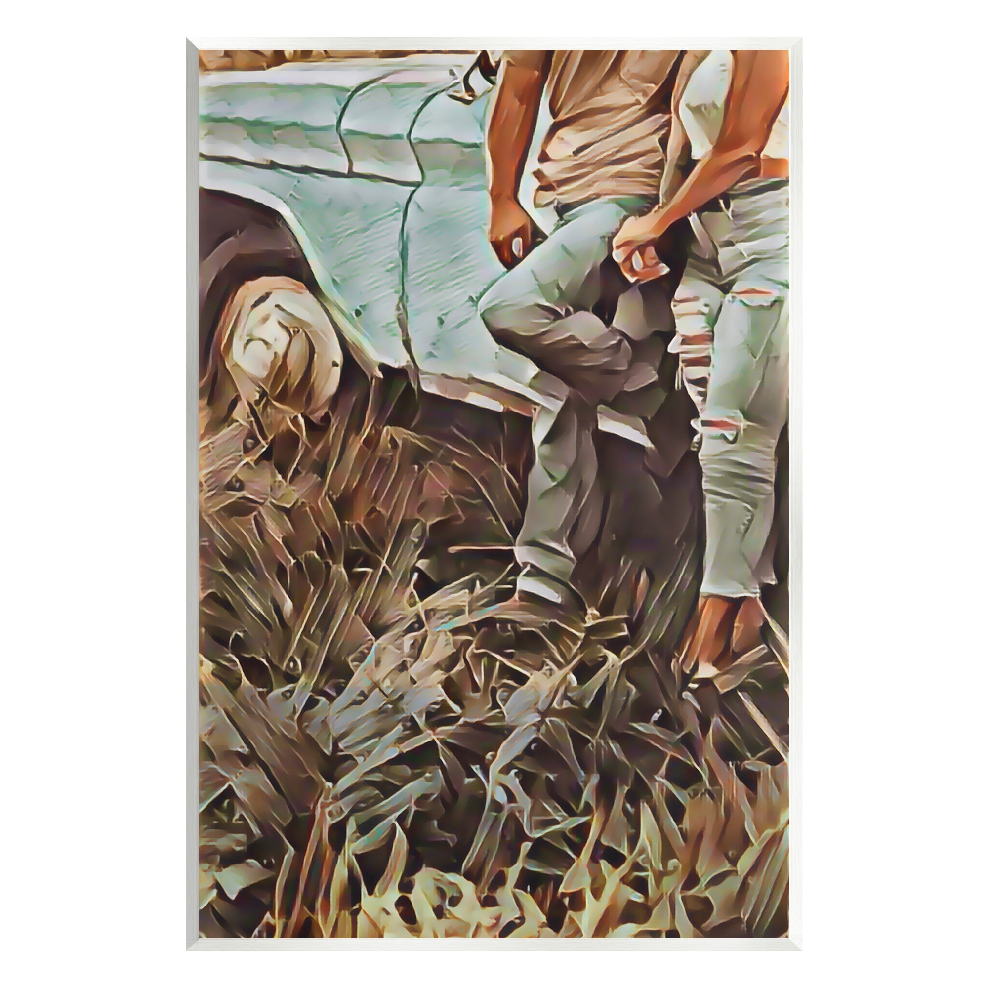 Stupell Industries Country Couple & Car Transportation Painting ...
