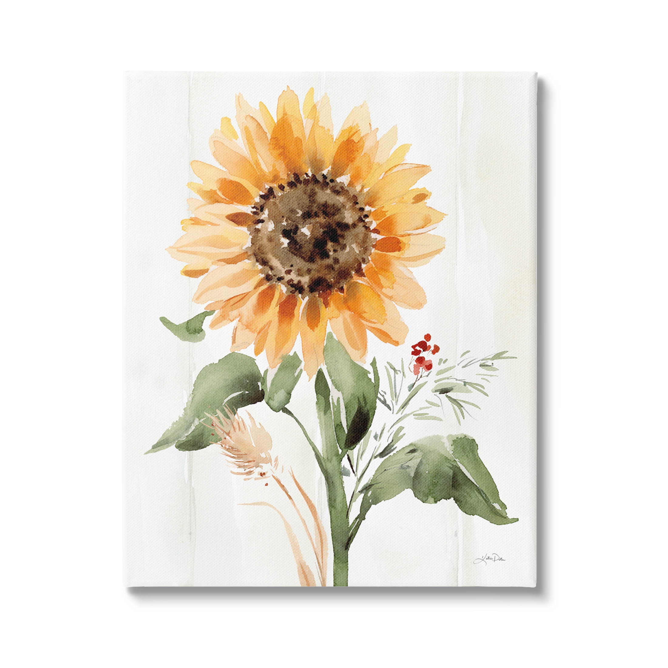 Stupell Industries Country Sunflower Botanicals Graphic Art Gallery ...