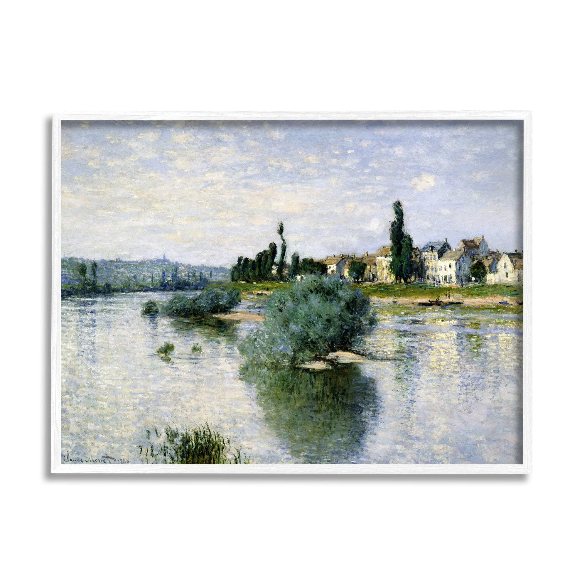 Stupell Industries Countryside Homes Lake Landscape Monet Classic ...