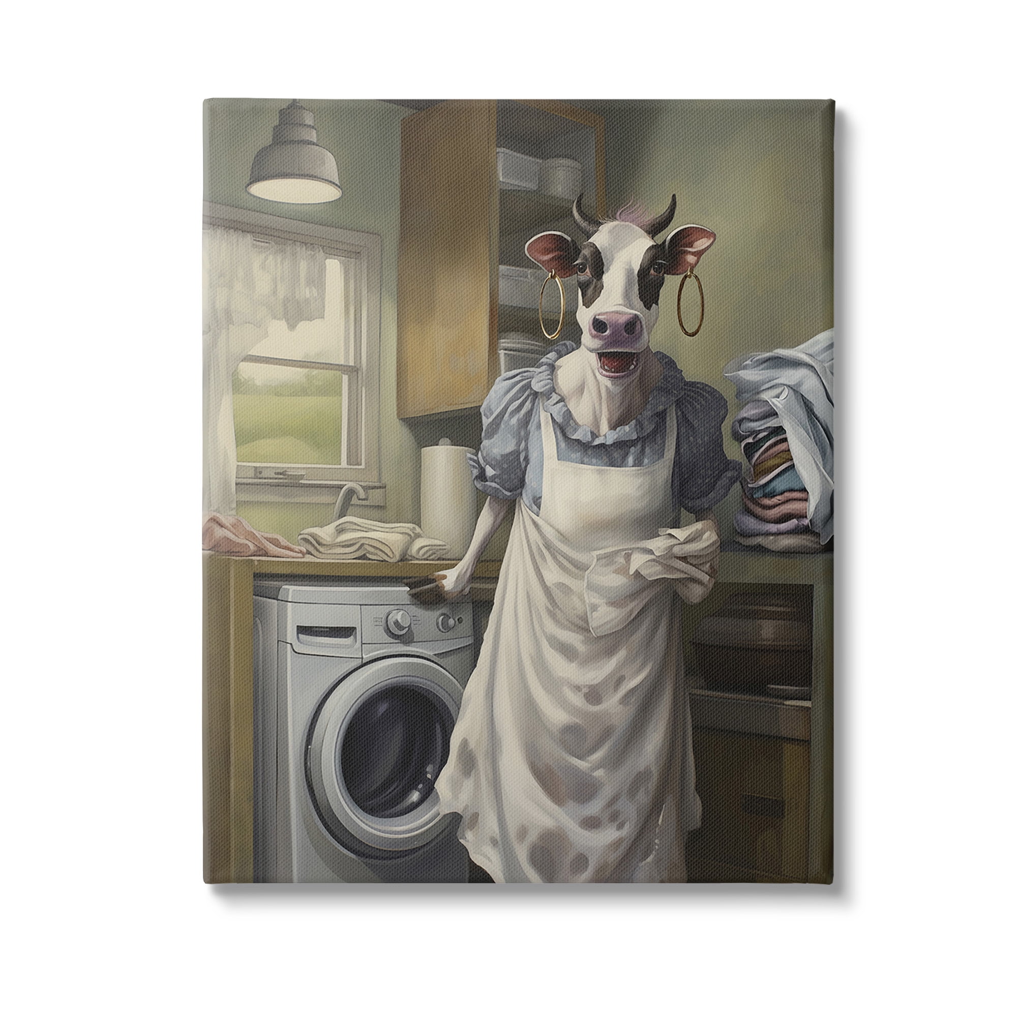 Stupell Industries Cow Doing Laundry Animals & Insects Painting Gallery ...