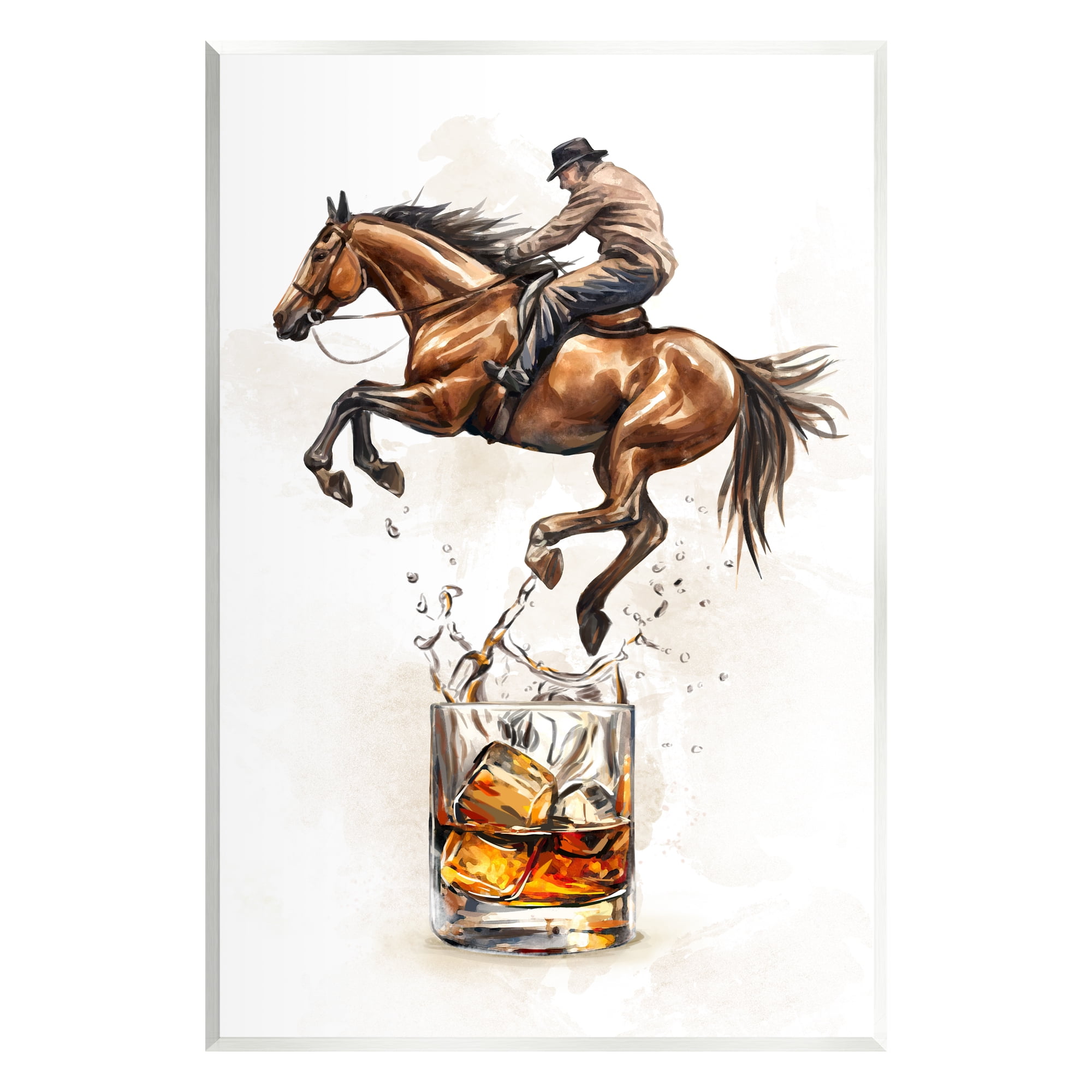 Stupell Industries Cowboy Bourbon Animals Unframed Art Print - Walmart.com