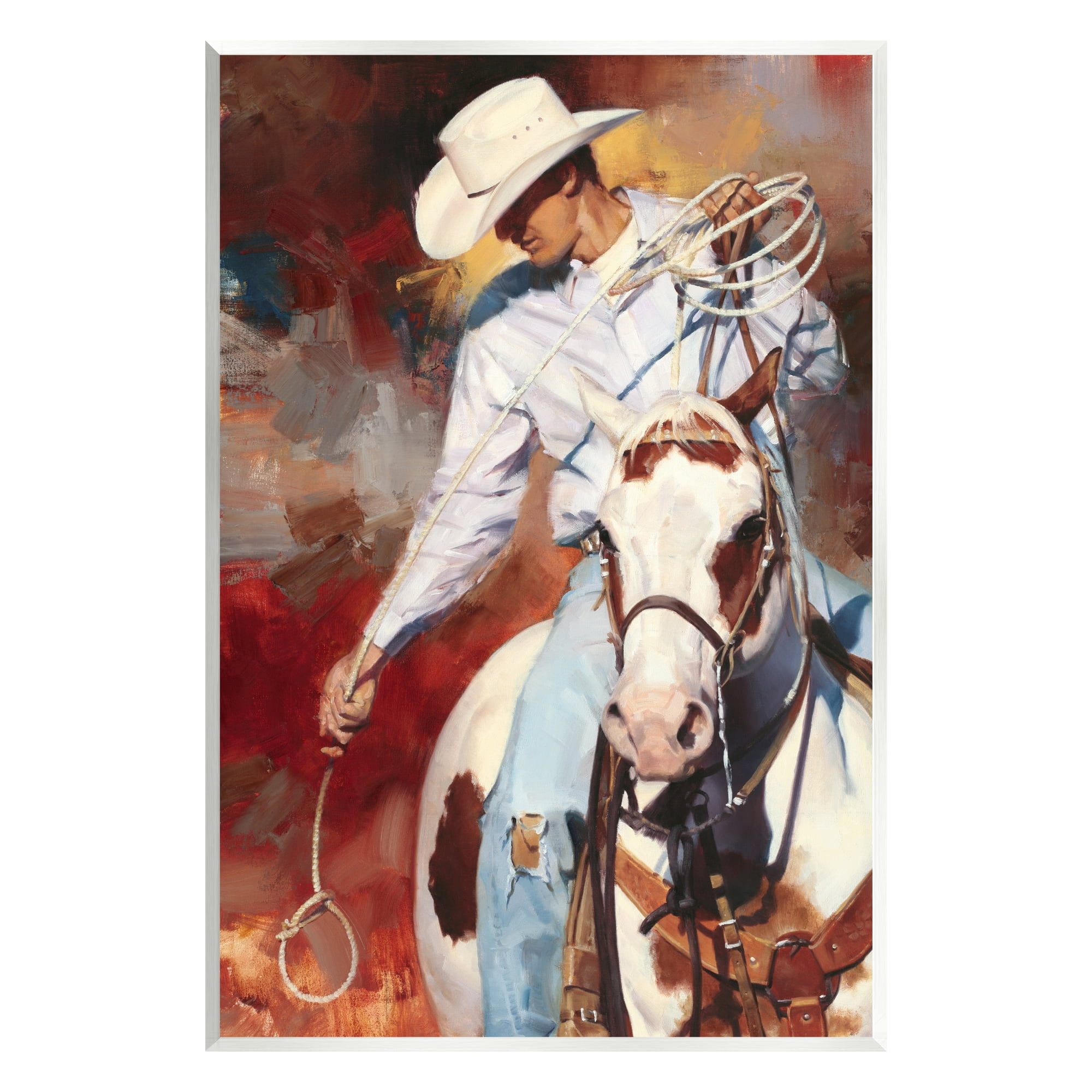 Stupell Industries Cowboy & Lasso Painting Animals & Insects Painting ...