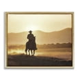 Stupell Industries Cowboy's Ride Home Gold Framed Floater Canvas Wall ...