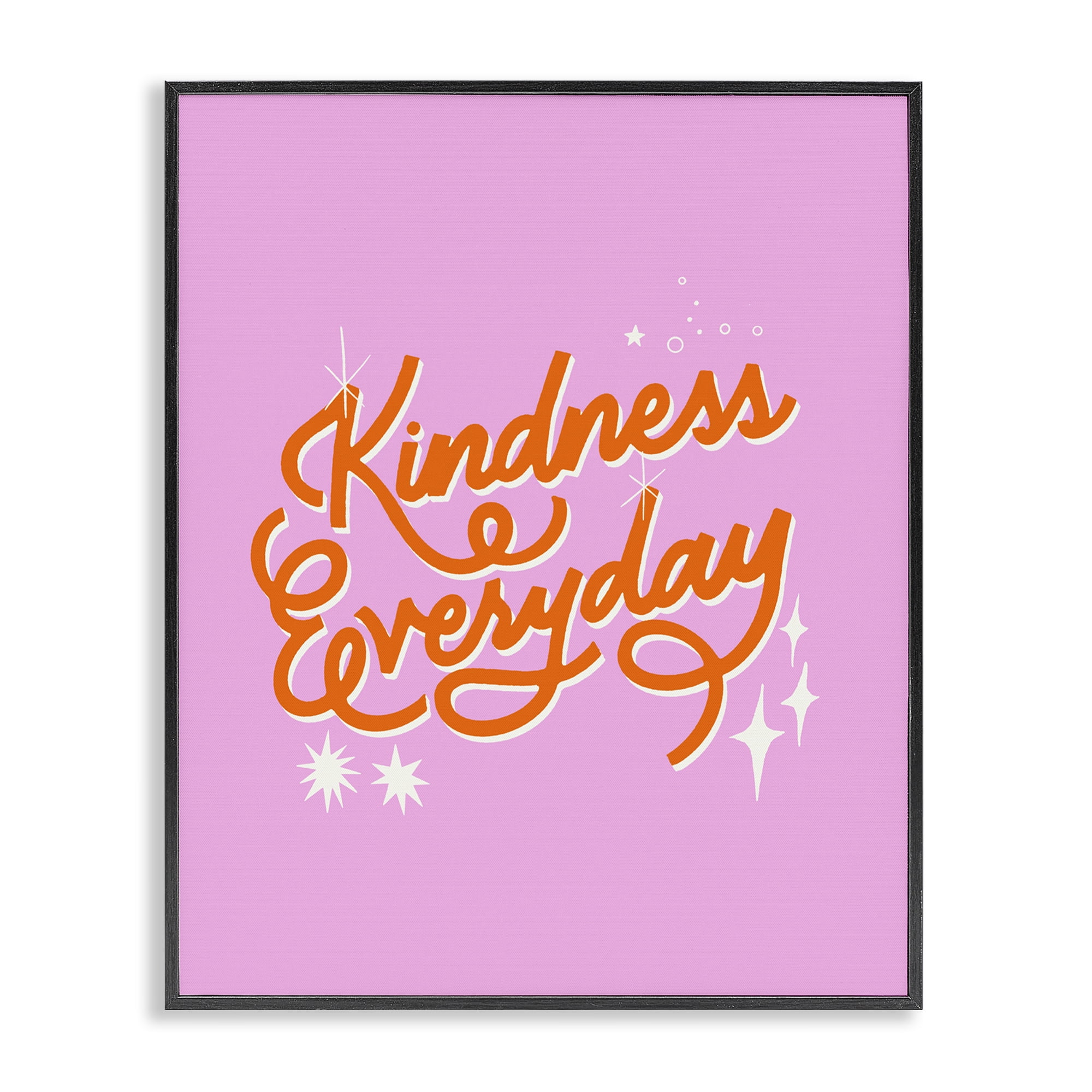 Stupell Industries Cursive Kindness Everyday Black Framed Giclee Art ...