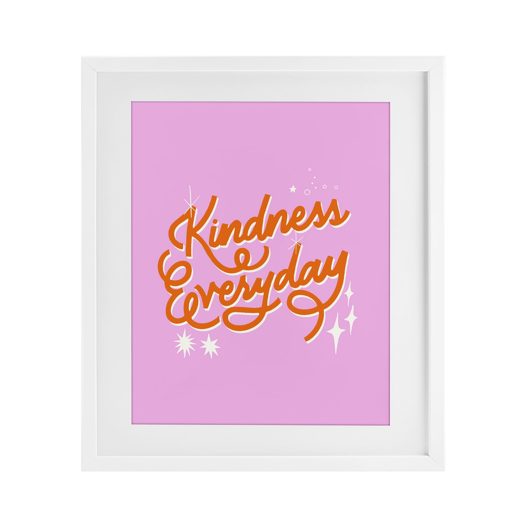 Stupell Industries Cursive Kindness Everyday White Framed Print Under ...
