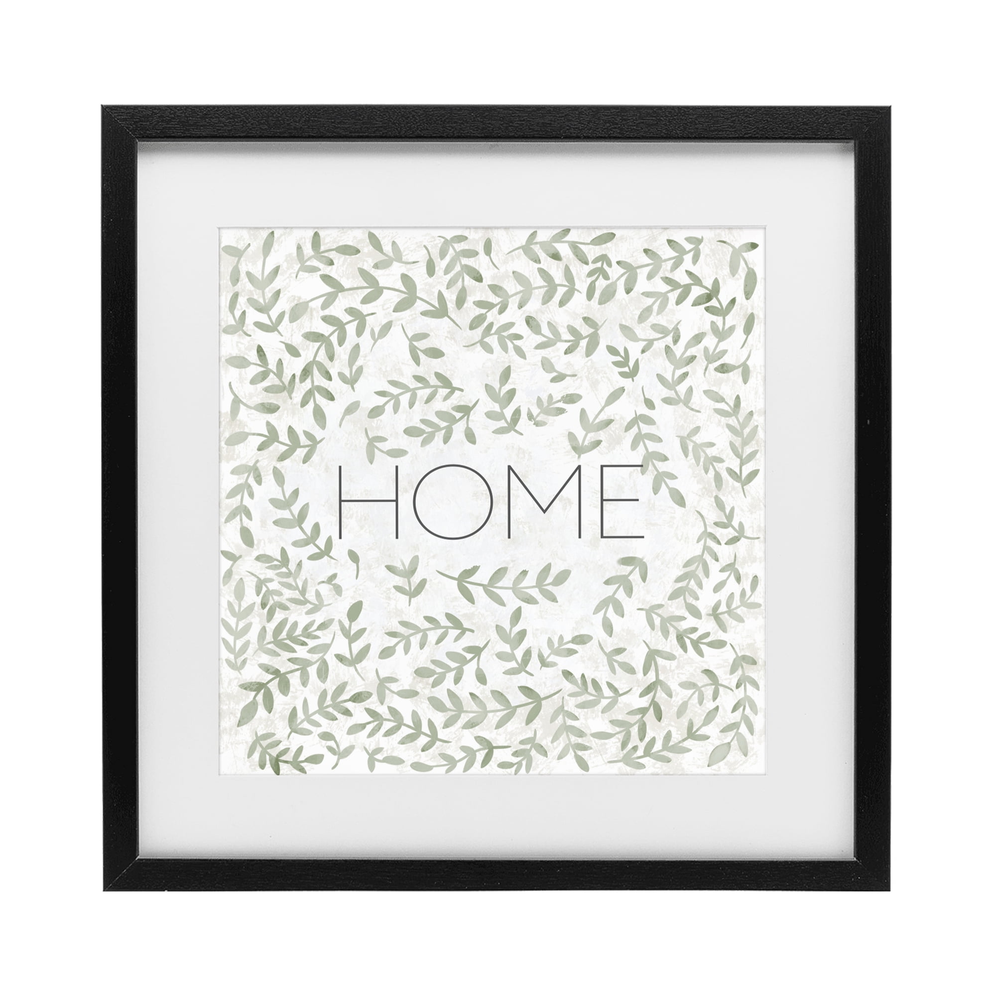Stupell Industries Curved Ivy Sprigs Greenery Black Framed Print Under ...