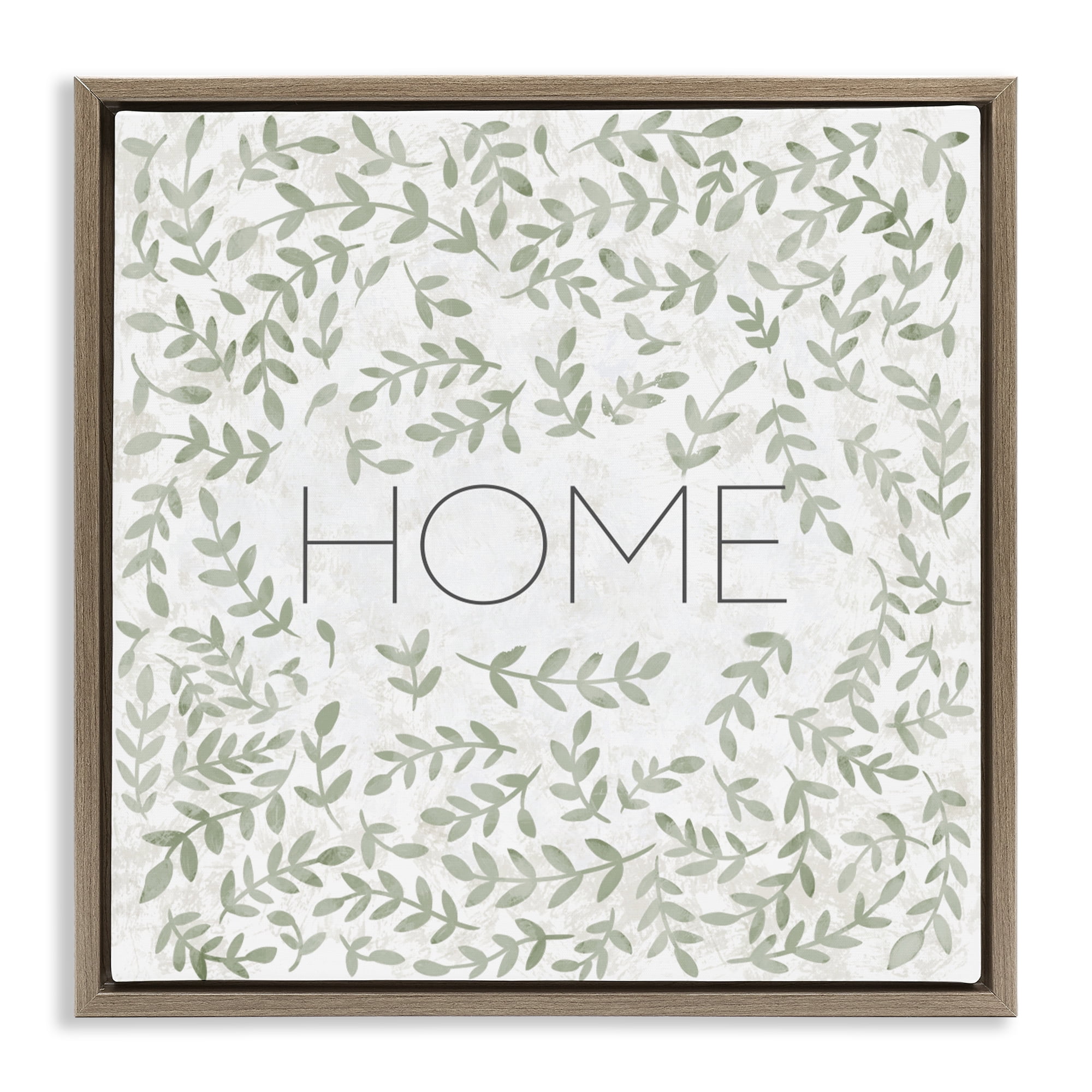 Stupell Industries Curved Ivy Sprigs Greenery Brown Framed Floater ...
