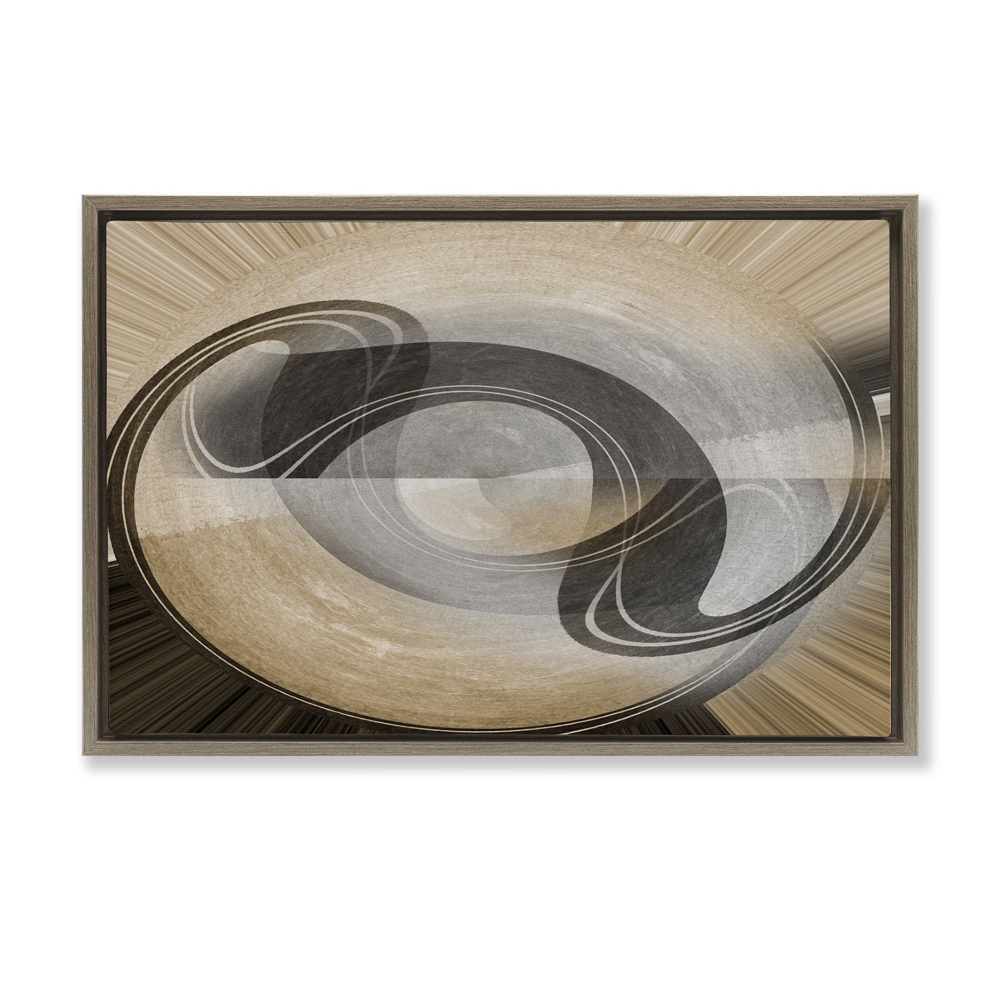 Stupell Industries Curved Swoop Shape Abstract Painting Brown Floater ...