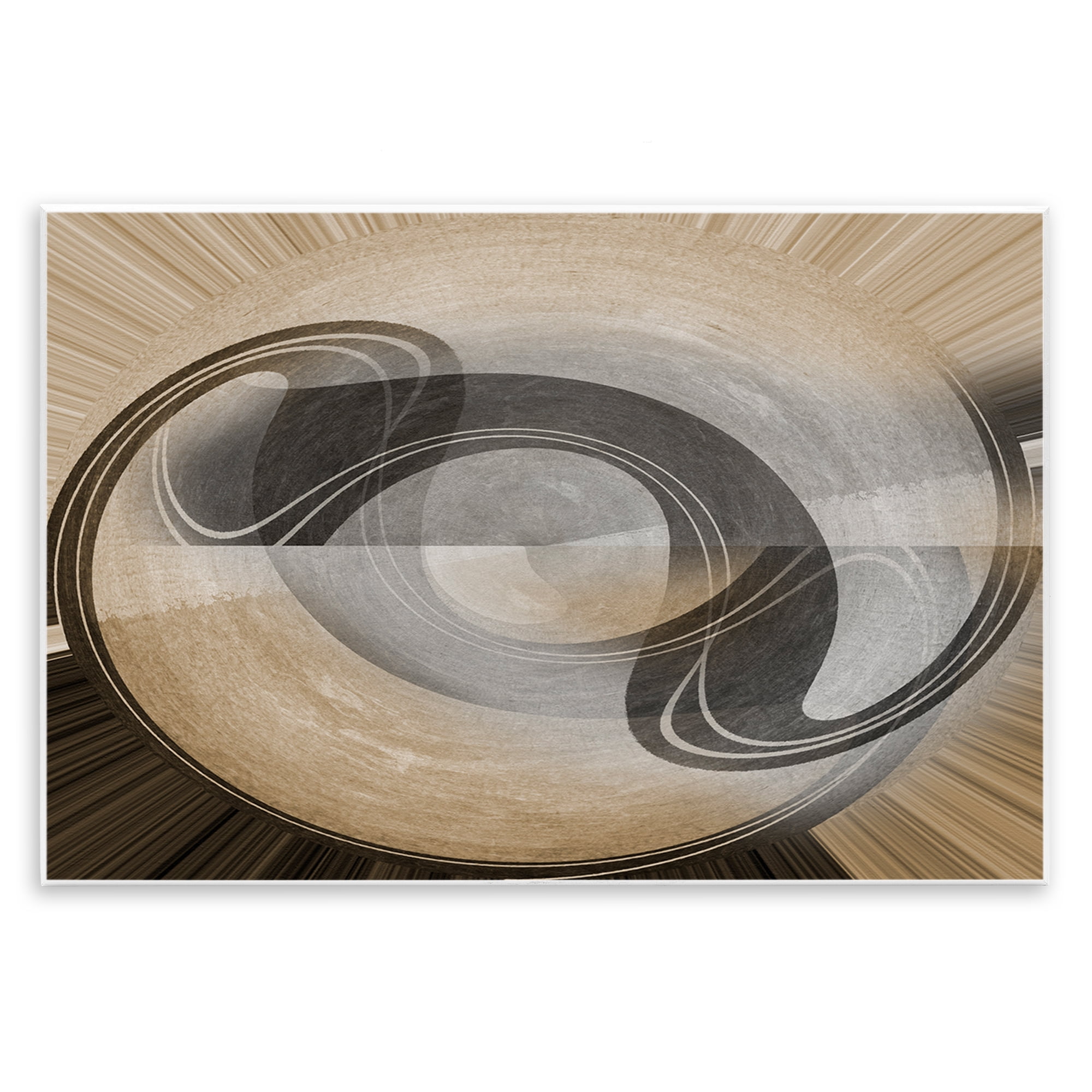 Stupell Industries Curved Swoop Shape Abstract Painting Unframed Art ...