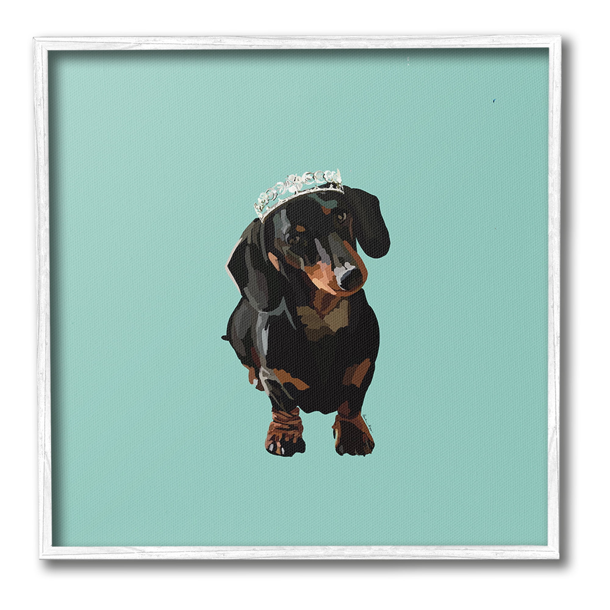 Stupell Industries Dachshund Wearing Tiara Art Print - Wall Art ...