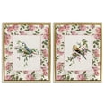 Stupell Industries Dainty Roses & Birds 2 Piece Gold Framed Floater ...