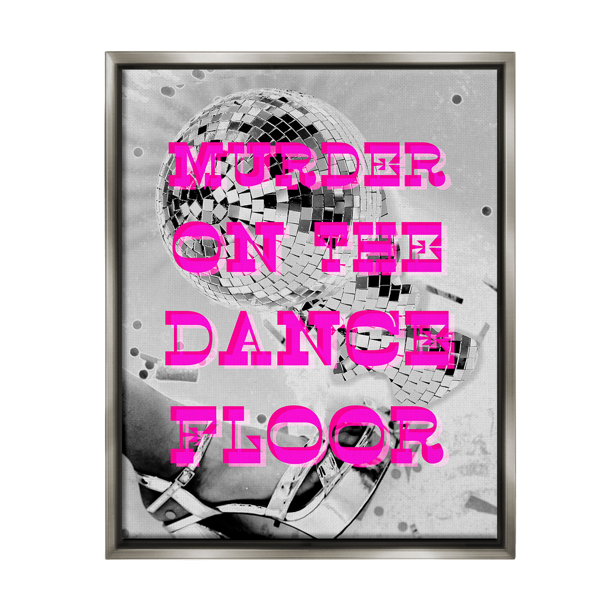 Stupell Industries Dance Floor Phrase Novelty Painting Gray Floater ...
