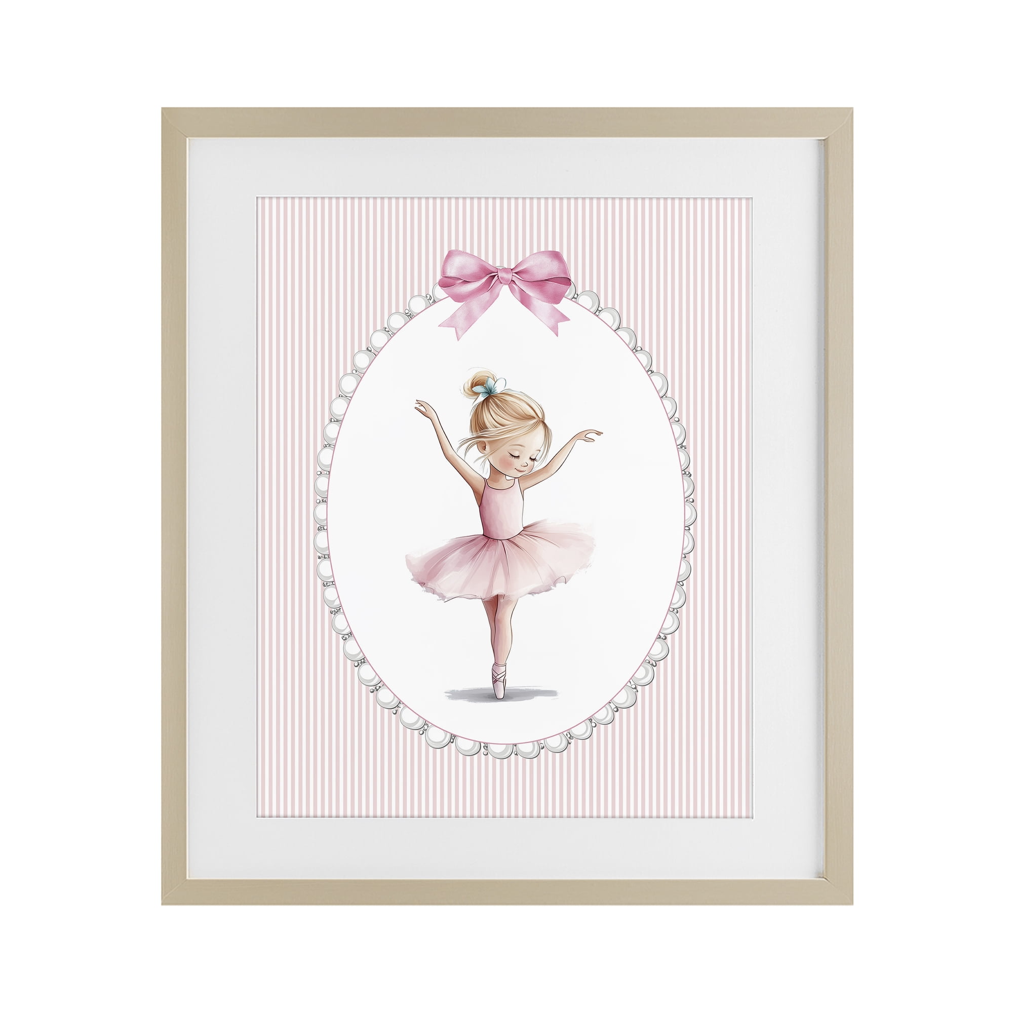 Stupell Industries Dance Pink Ballerina Birch Framed Print Under Glass ...