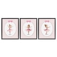Stupell Industries Dancing Ballerinas in Pink 3 Piece Black Framed ...