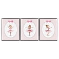 Stupell Industries Dancing Ballerinas in Pink 3 Piece Black Framed ...