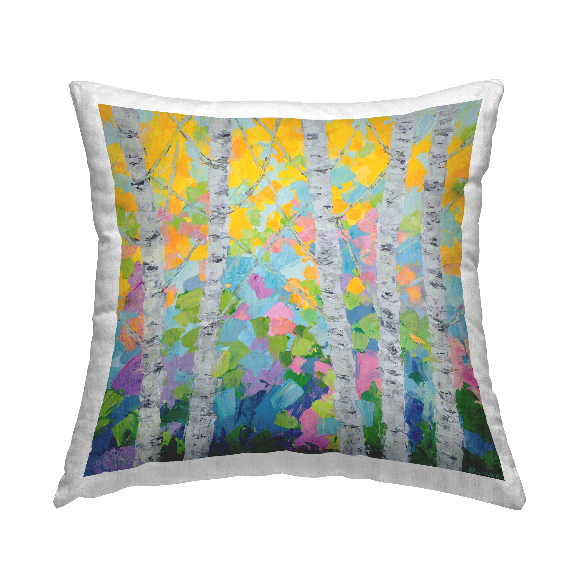 Stupell Industries Dancing Birch Tree Forest Decorative Printed Throw ...