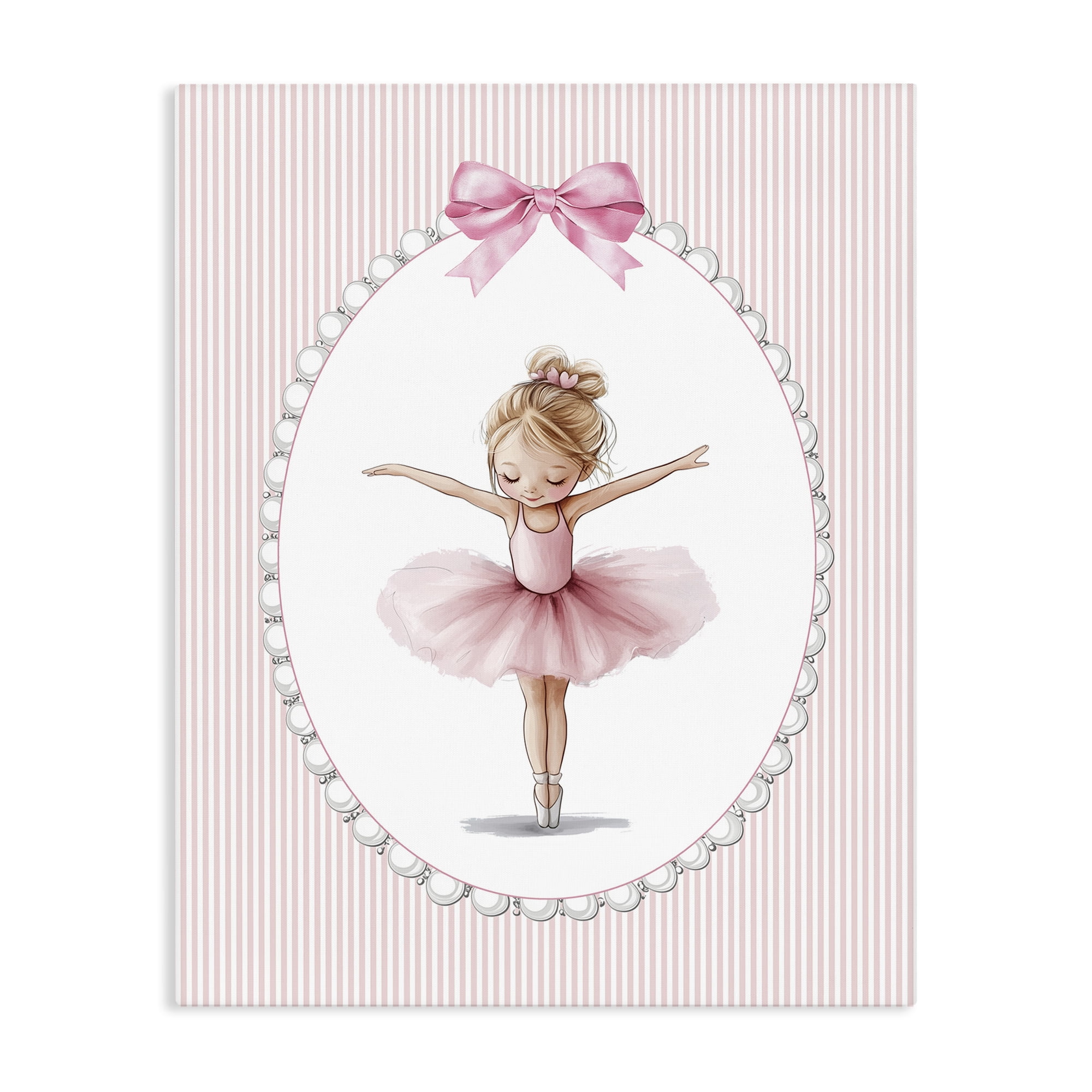 Stupell Industries Dancing Pink Ballerina Canvas Wall Art, design by ...