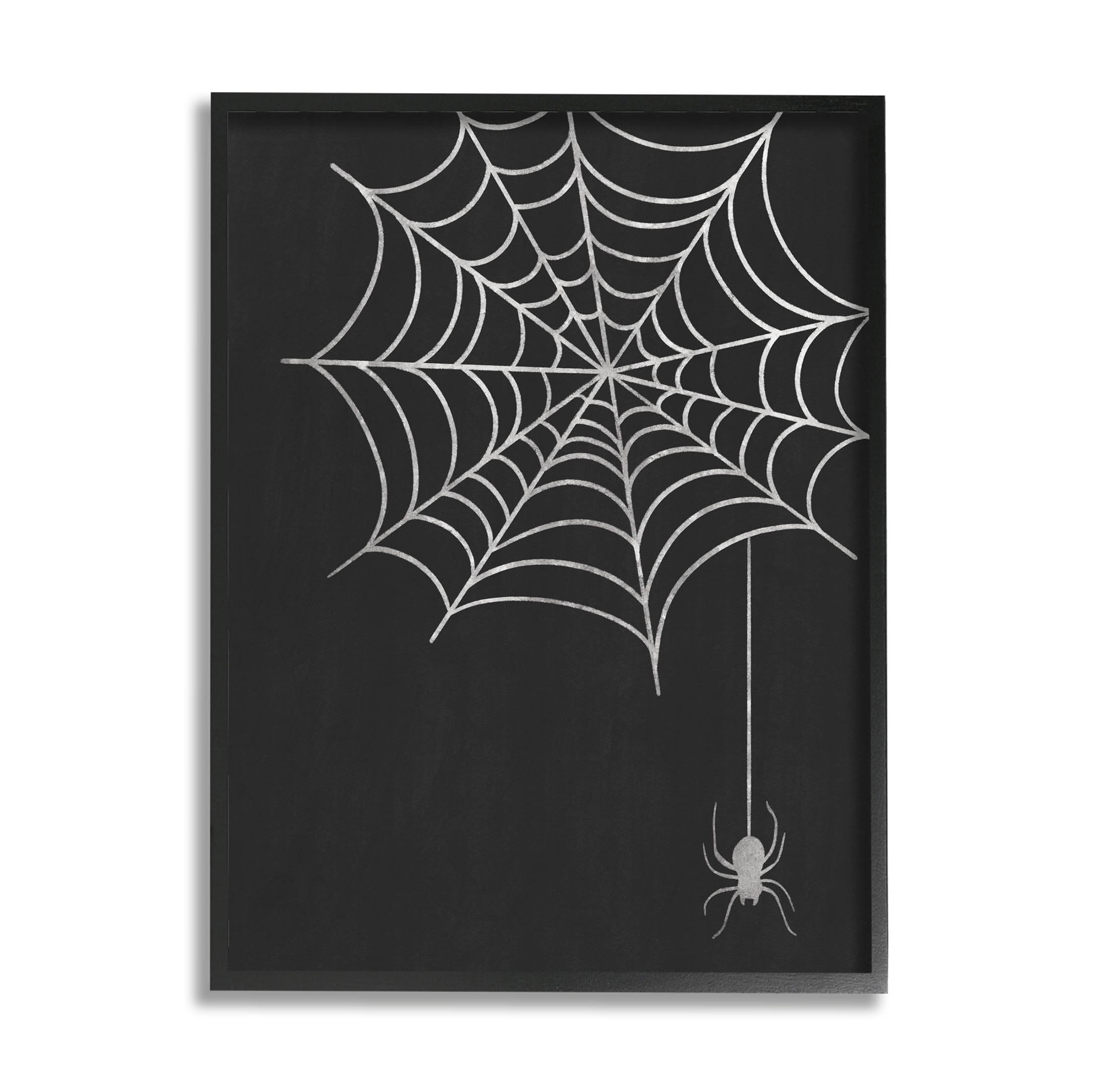 Stupell Industries Dangling Spider Web Insect Graphic Art Black Framed ...