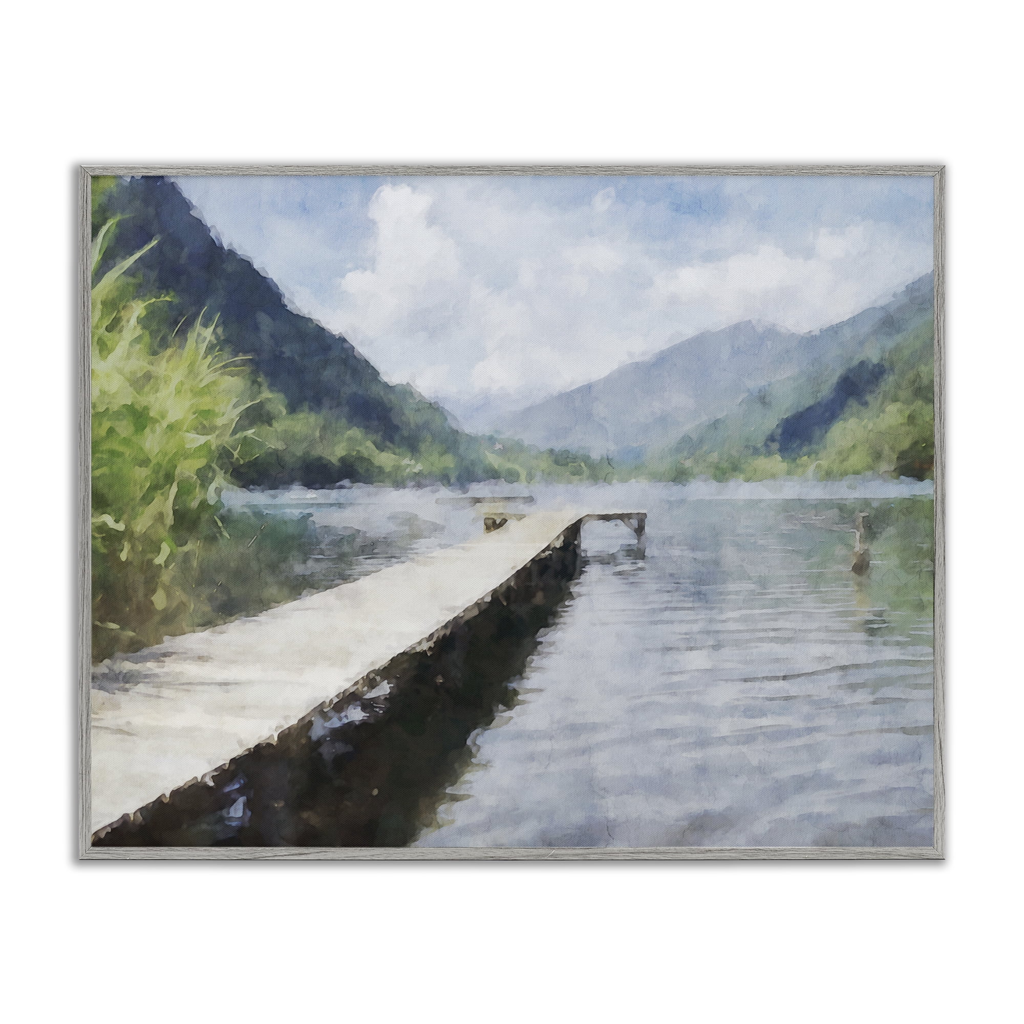Stupell Industries Dappled Lake Dock Gray Framed Giclee Art, design by ...