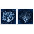 Stupell Industries Dark Blue Coral Pieces Nautical & Beach Painting Art ...