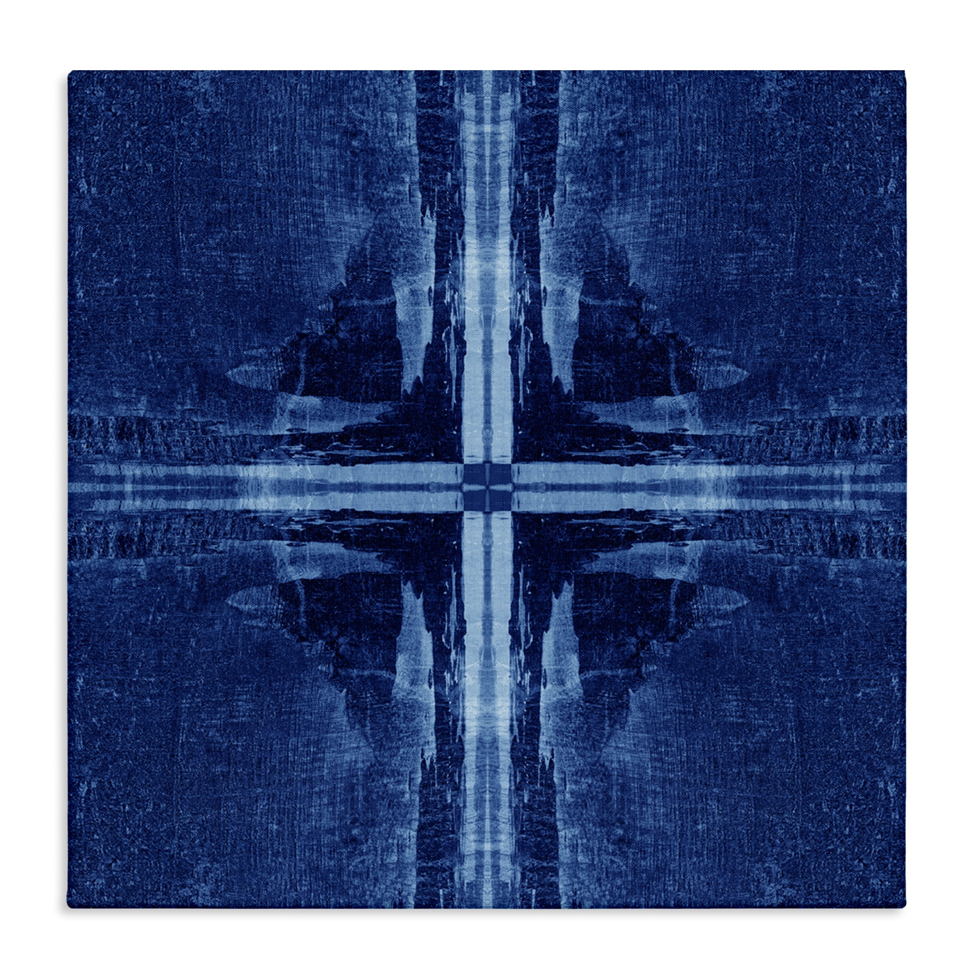 Stupell Industries Dark Geometric Quadrants Abstract Painting Wrapped ...