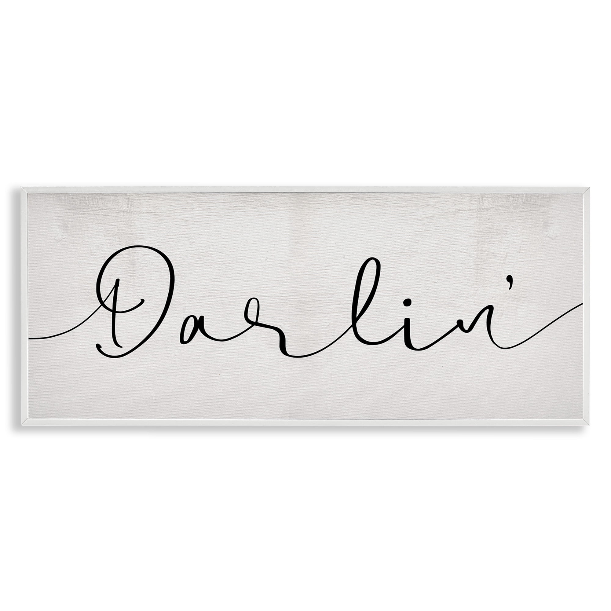 Stupell Industries Darlin' Sentiment Elegant Cursive Typography ...